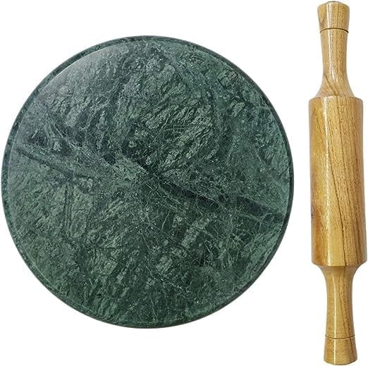 Fourthline Indian Marble Roti Maker with Wooden Belan, Chakla Circular ...