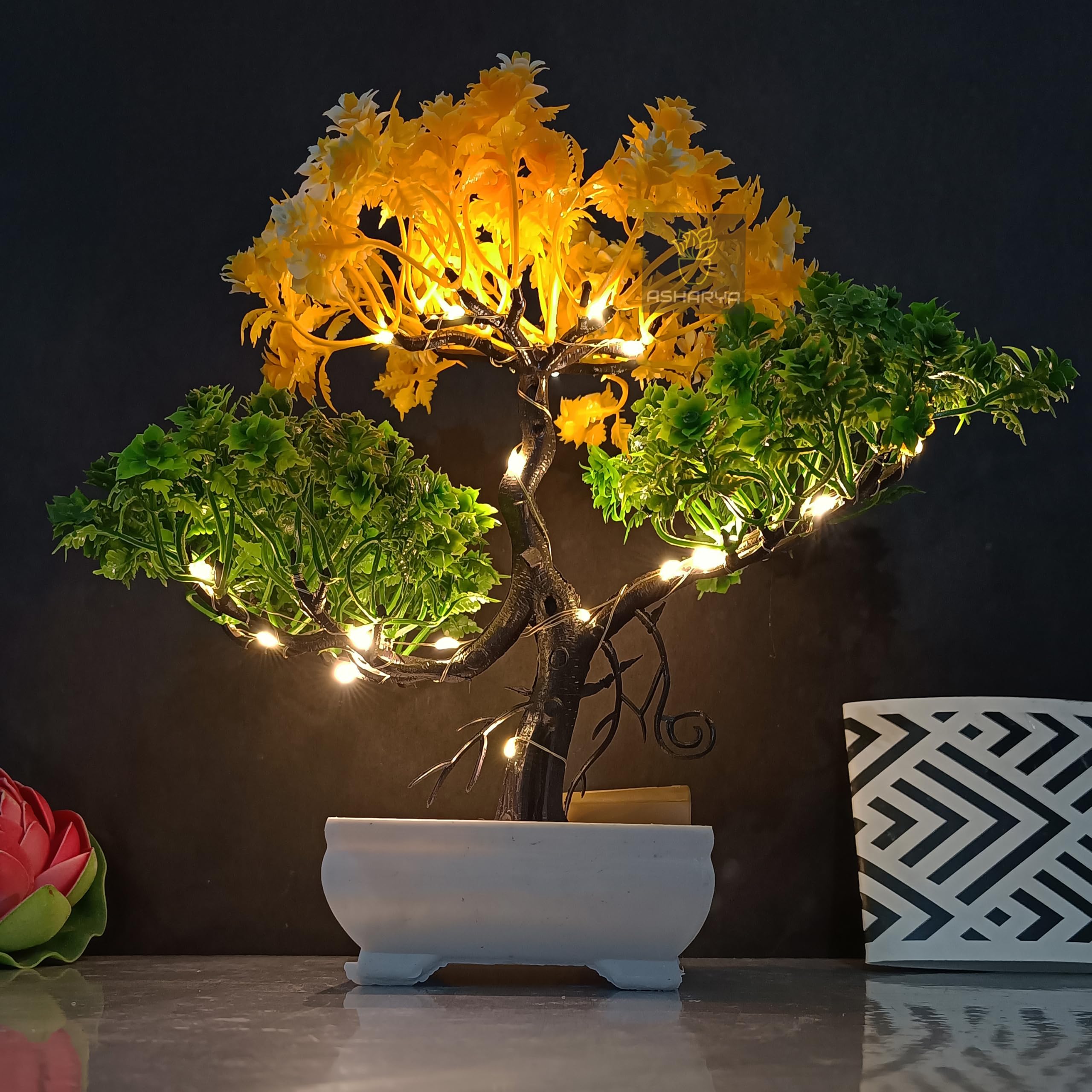 Fourthline LED Artificial Tree for Home and Decor | Potted Fake Plants ...