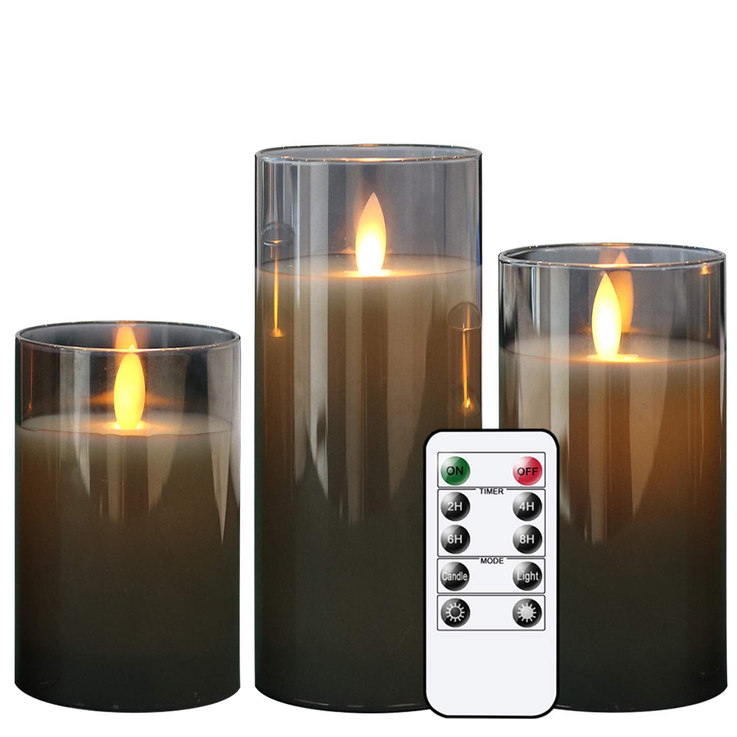 Fourthline LED Flameless Flickering Battery Operated Candles with 10 ...
