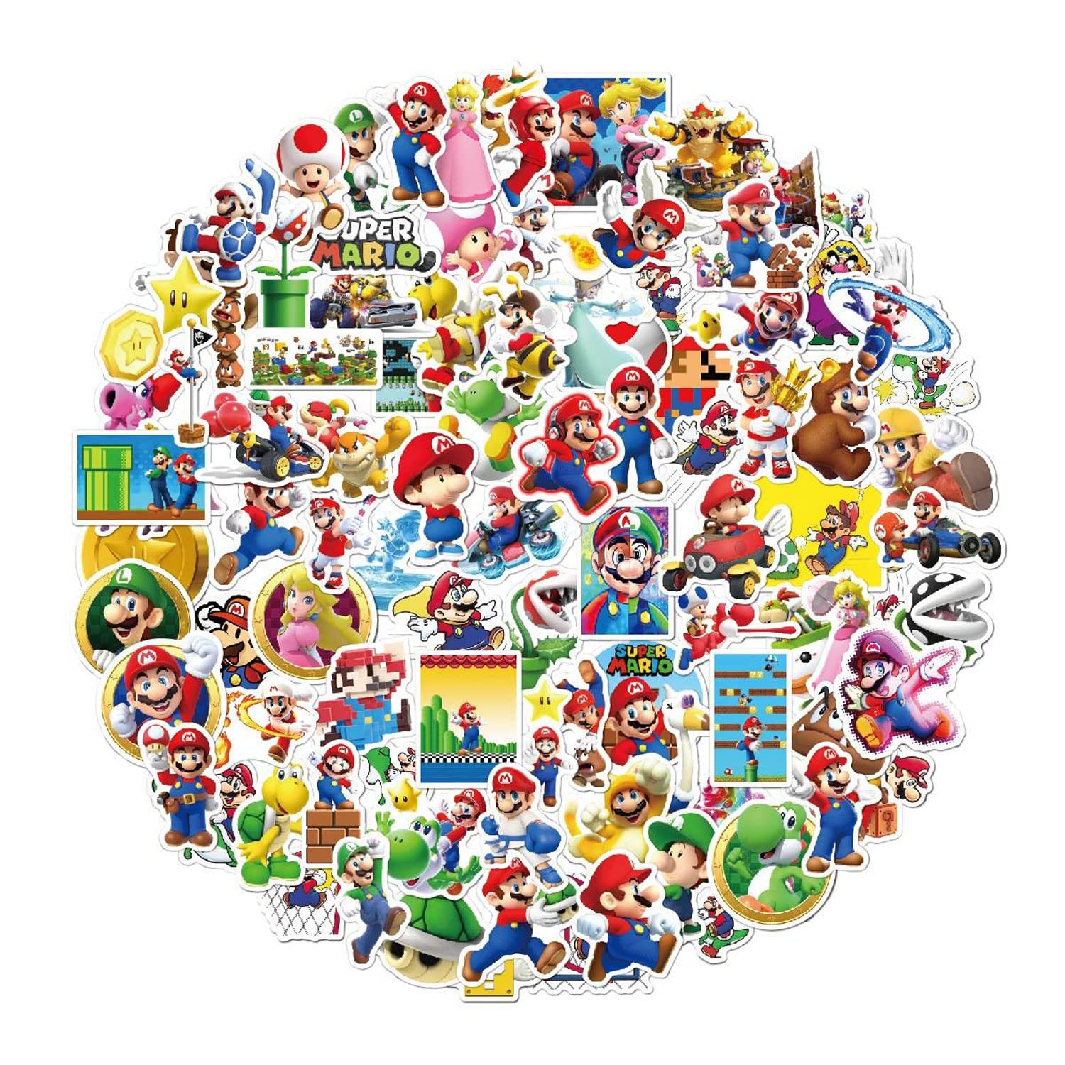 Fourthline - Laminated Vinyl Wall Scrapbook Stickers, Mario Game Theme ...