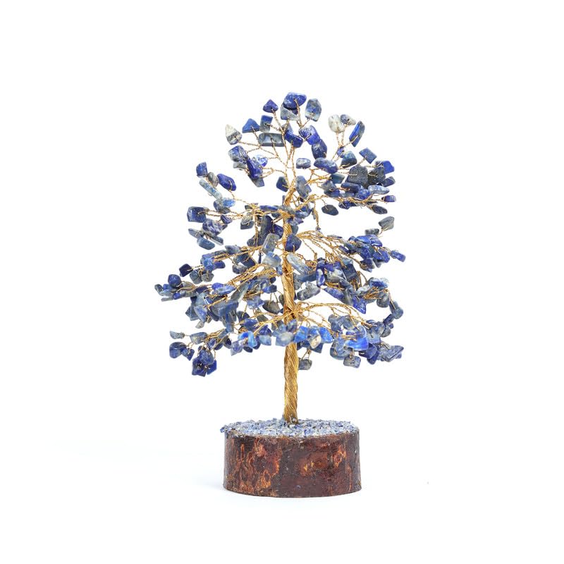 Fourthline Lapis Lazuli Crystal Tree for Good Luck & Wealth with Golden ...