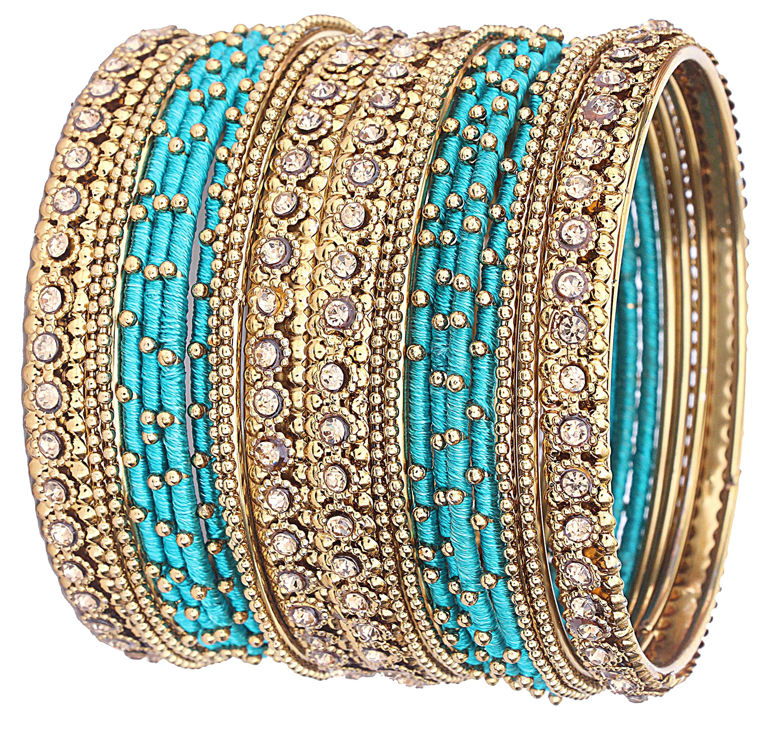 Fourthline Metal Base Metal Zircon Stone Bangle Set For Women & Girls ...