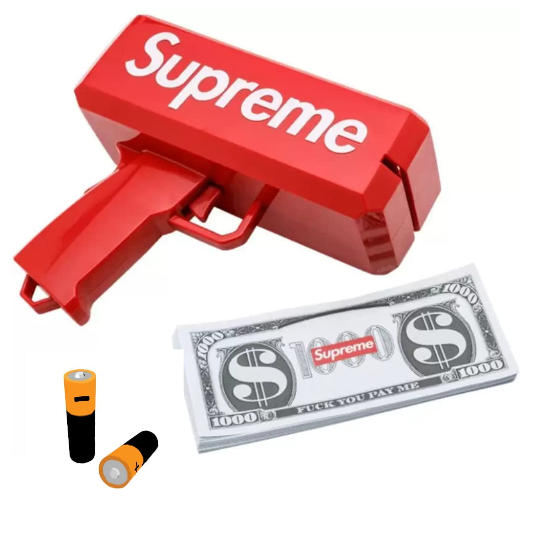 Fourthline Money Gun Rain Gun Paper Playing Spary Prop Money Toy with ...