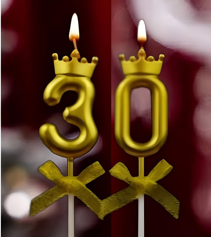 Fourthline Number Candles With Crown 3 Inch For Birthday Parties ...