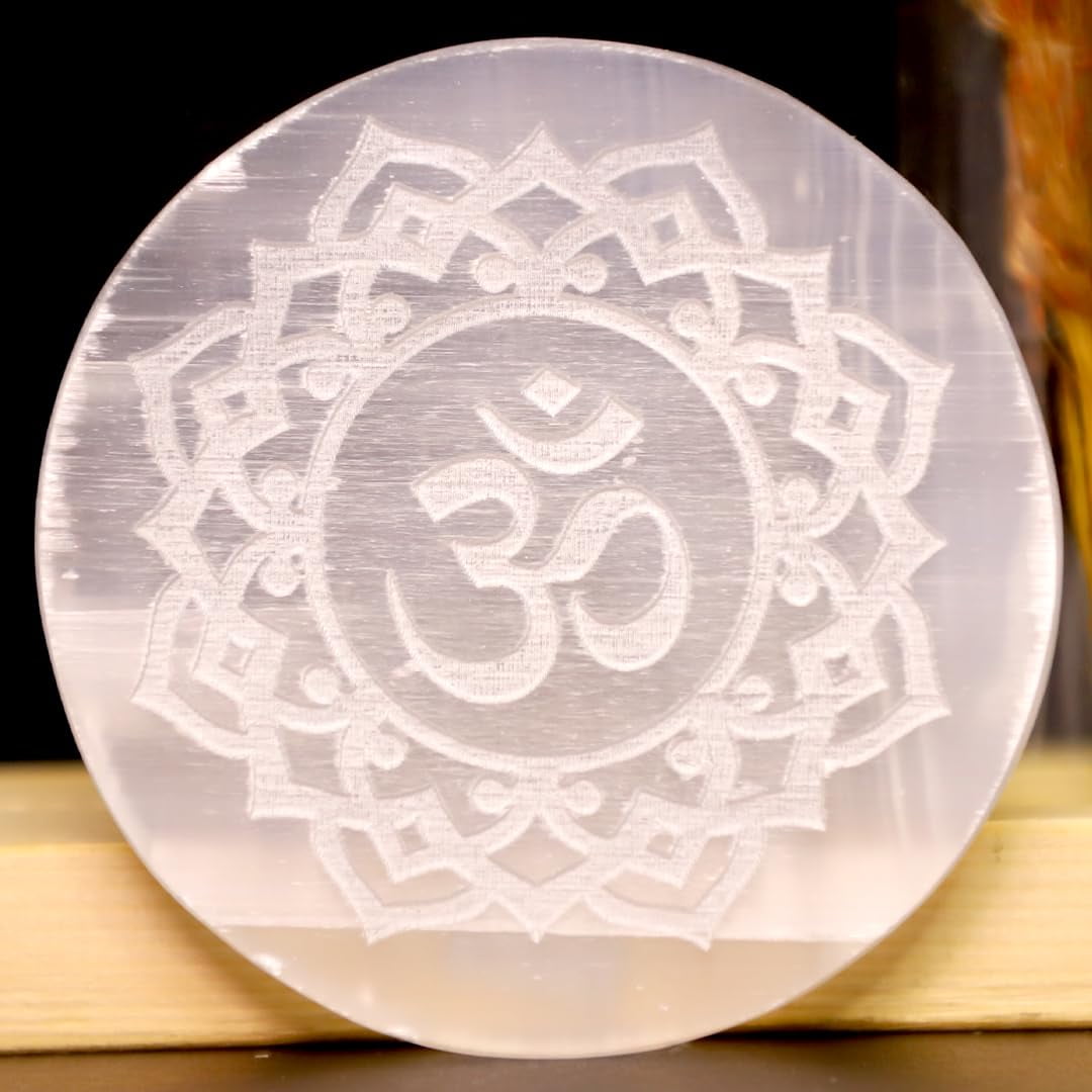 Fourthline Om Selenite Plate to Charge Crystal Selenite Charging Plates ...