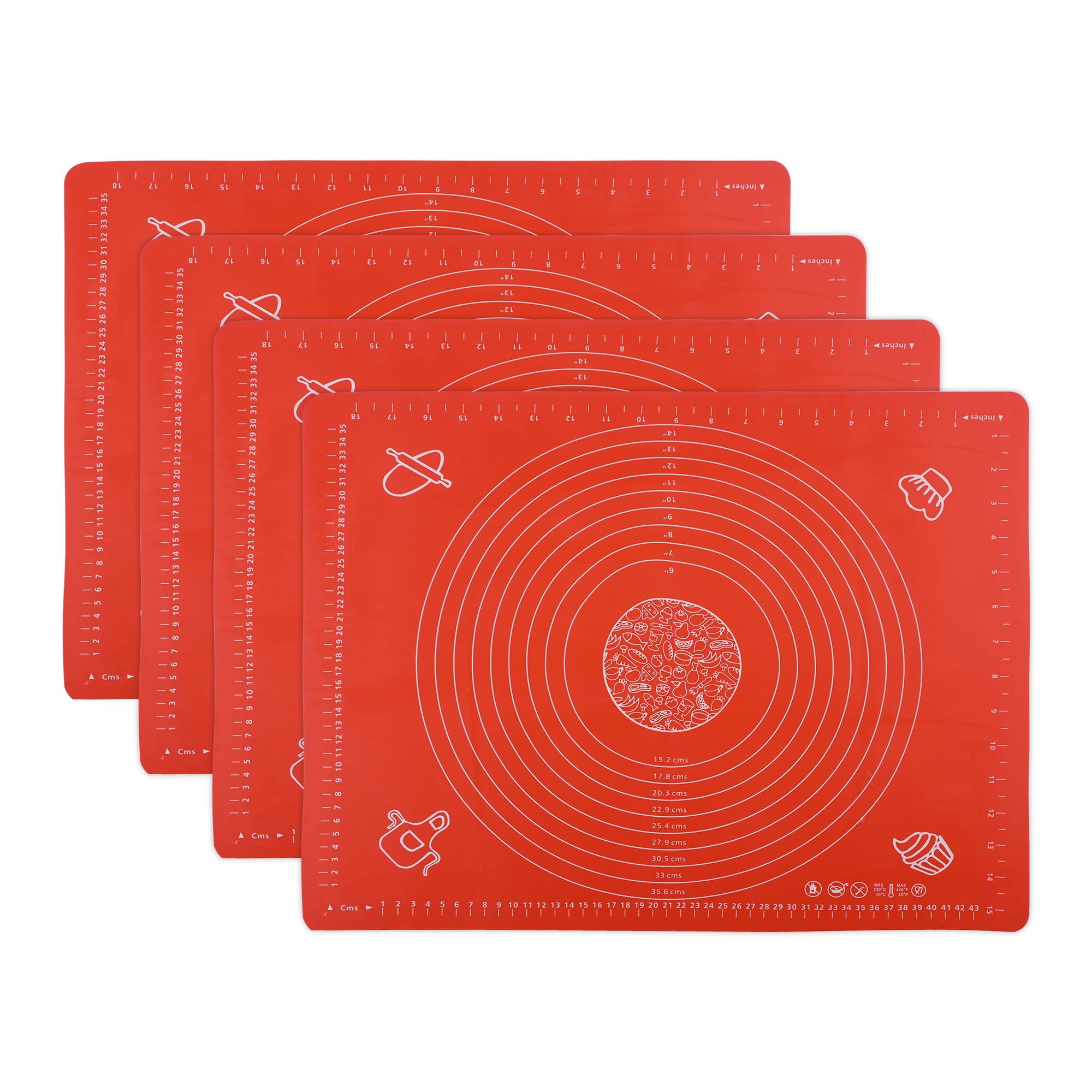 Fourthline Pack of 4 Silicone Mat for Chapati | Reusable Roti Mat for ...