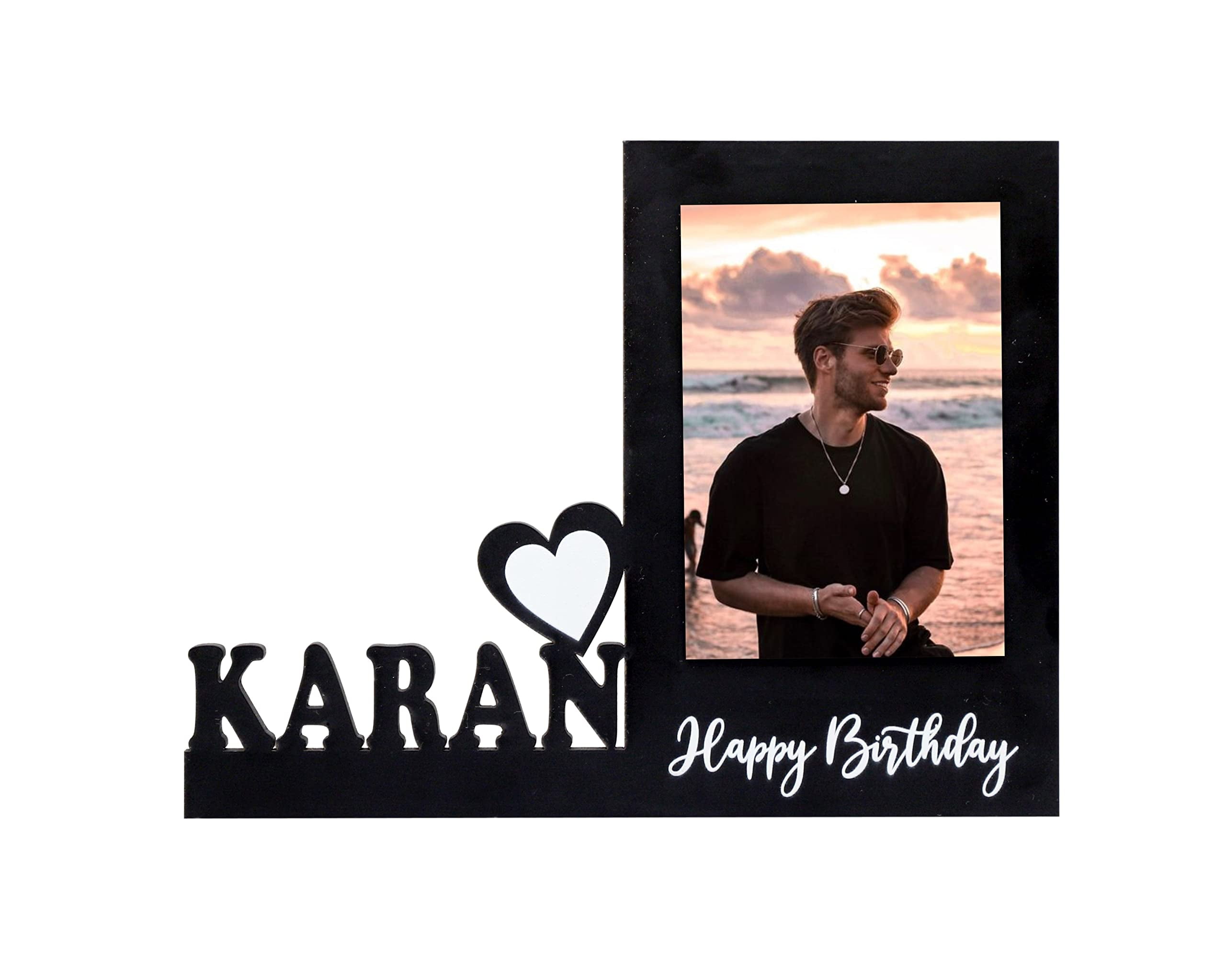 Fourthline Personalized Wooden Single Frame With Name Cutout And Photo ...