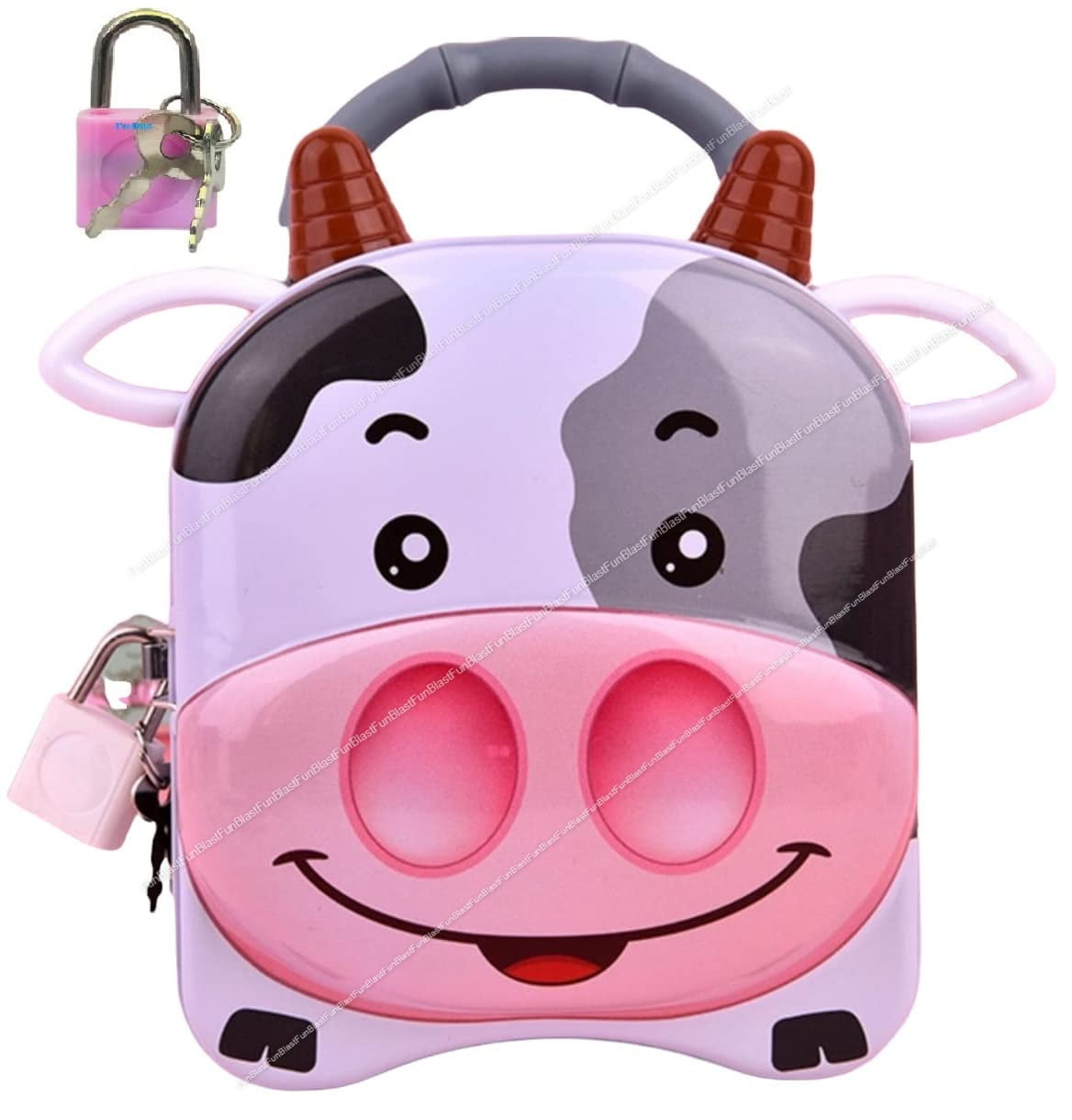 Fourthline Piggy Bank for Kids, Money Saving Tin Coin Bank with Lock ...