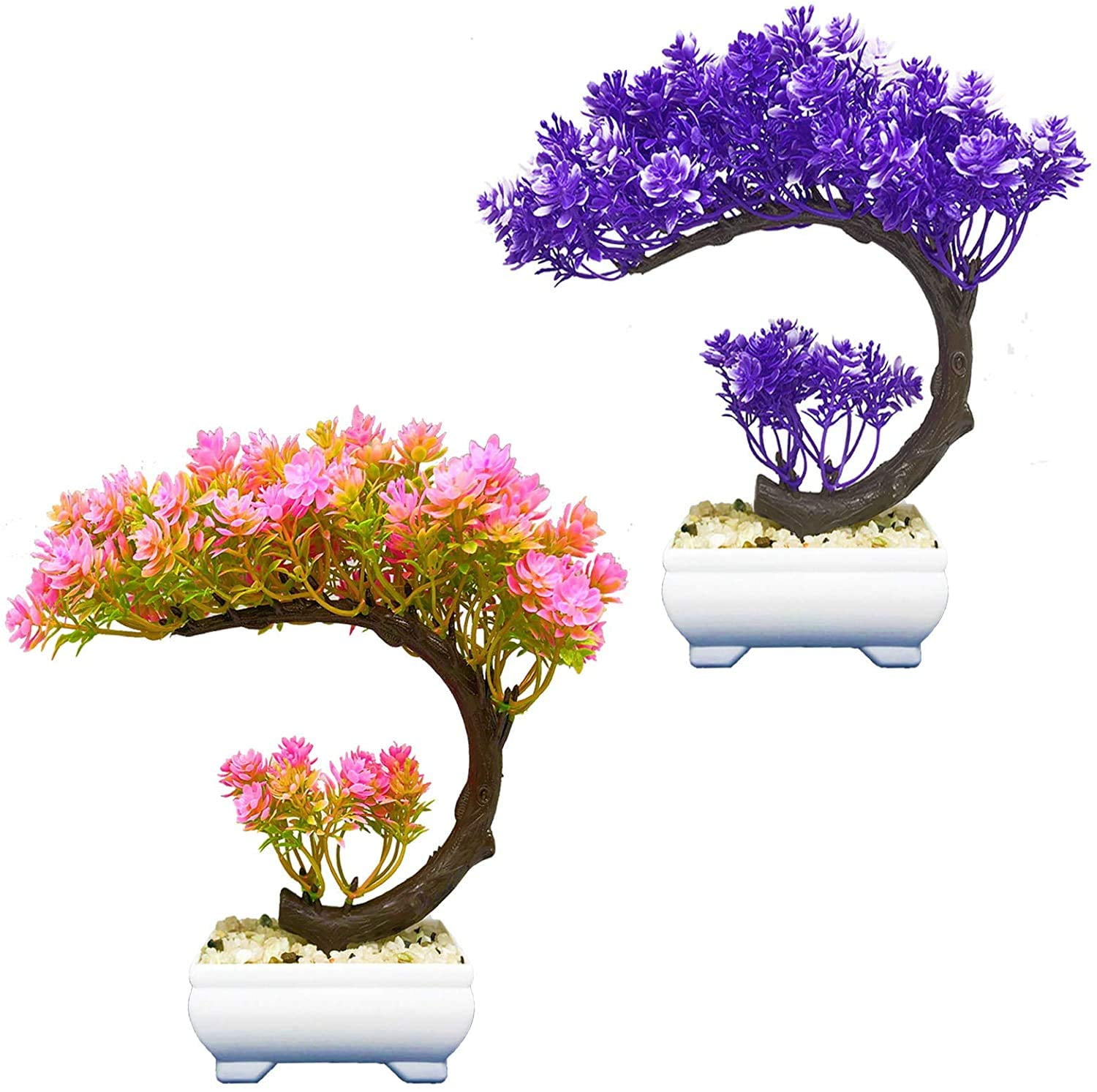Fourthline Plastic Small Artificial Bonsai Tree Fake Artificial Plant Potted House Plants ...