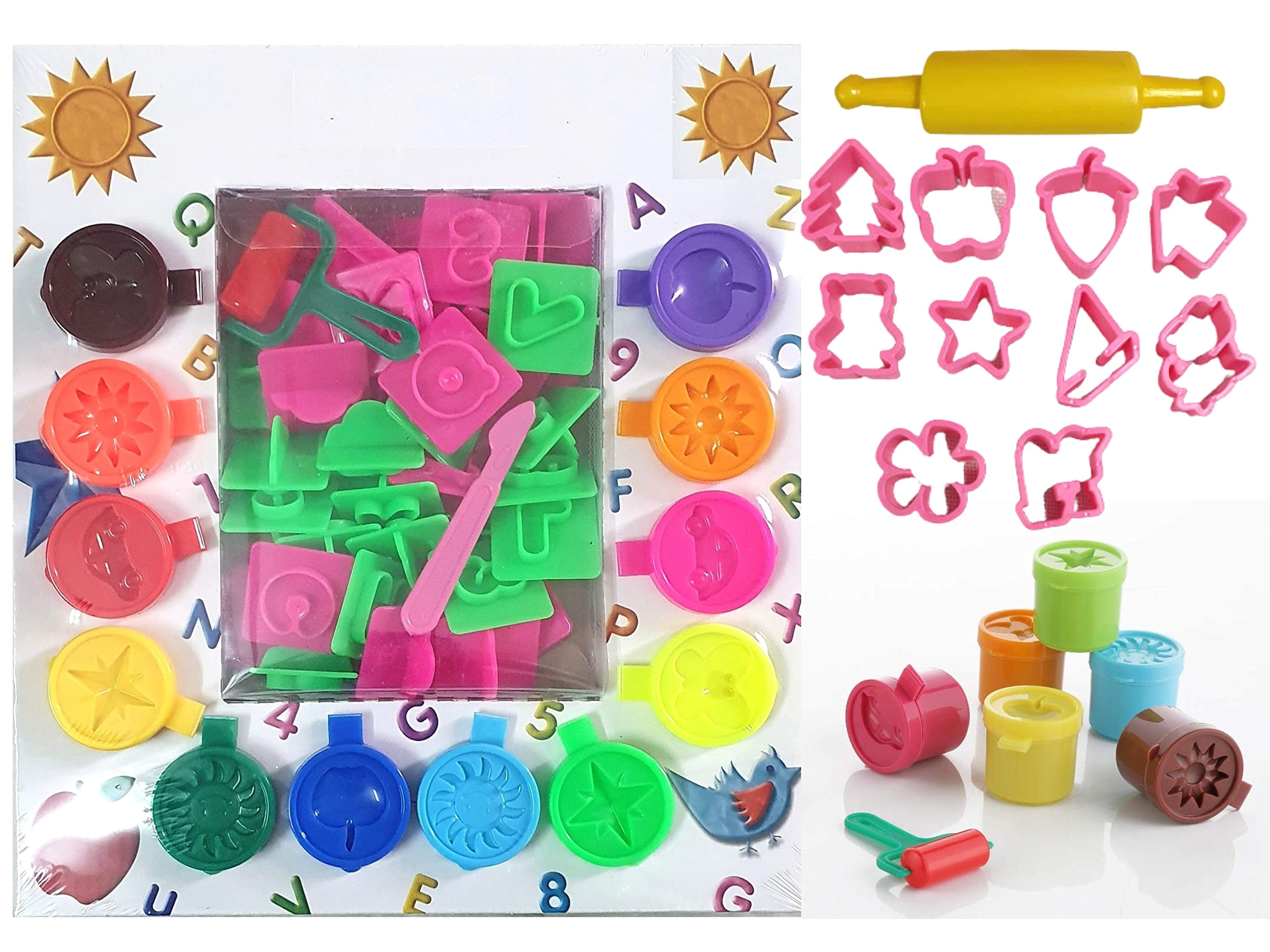 Fourthline Play Dough Non Toxic DIY Clay (12 Pots X 30g Each) Numbers ...