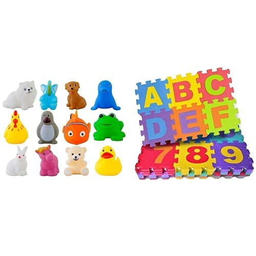 Fourthline Rubber Colorful Floating Baby Toys Bath Aquatic Animals Chu ...