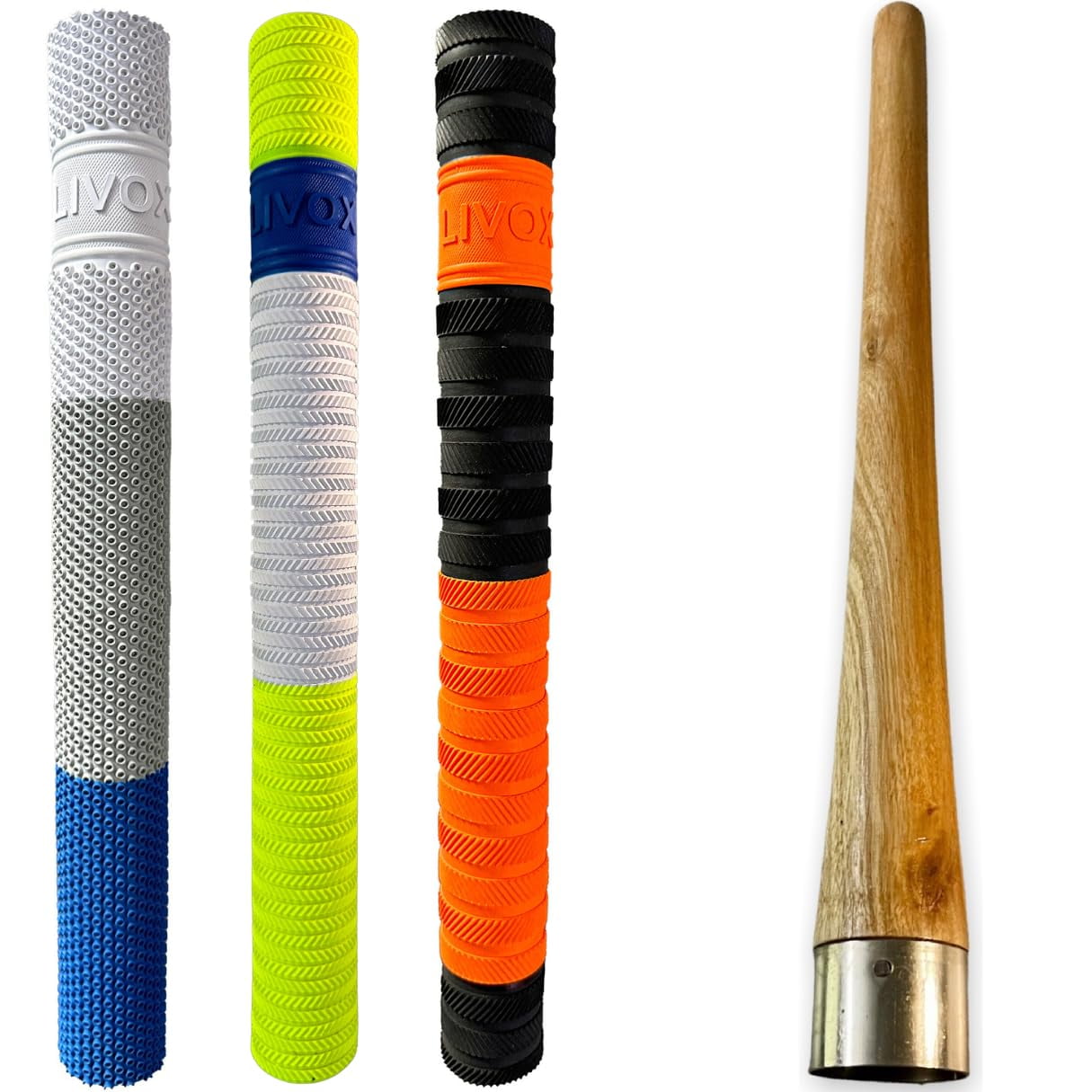 Fourthline Rubber Cricket Bat Grips Mix Texture Design With Wooden Grip ...