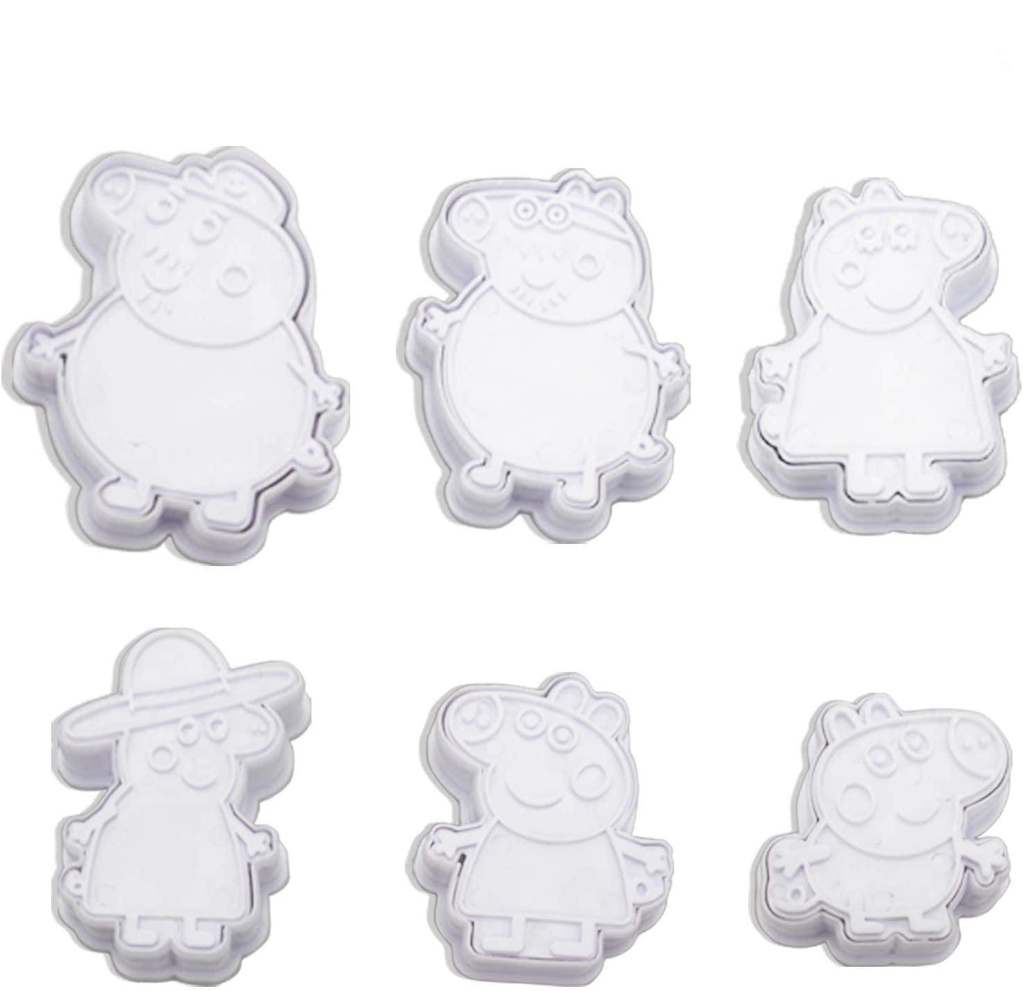 Fourthline Set of 6 Peppa Pig Family Cookie Cutters Cookie Cutter ...