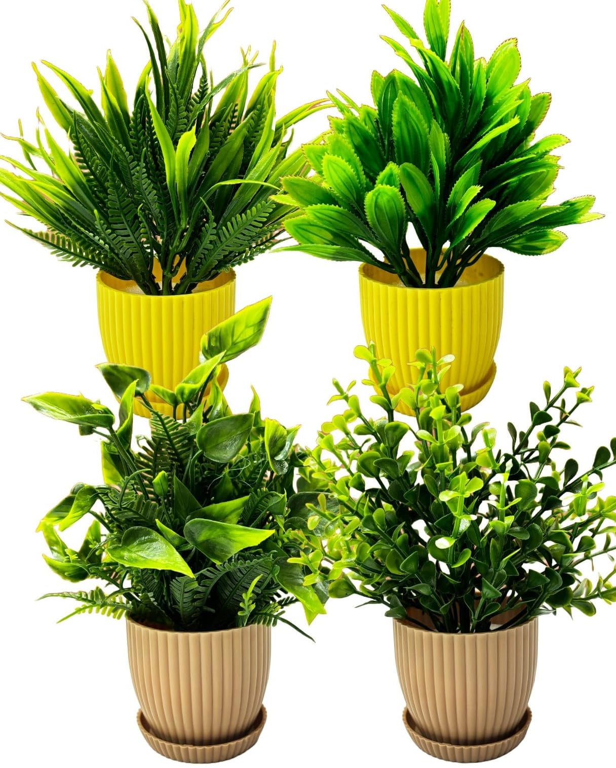 Fourthline® Small Fake Plant | Flowerpot Artificial Plastic Eucalyptus ...