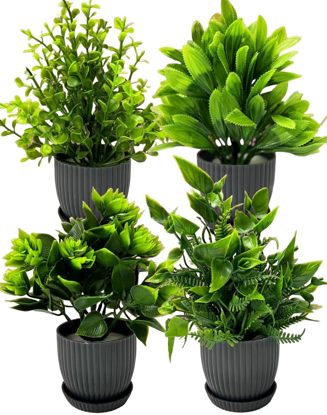Fourthline® Small Fake Plant | Flowerpot Artificial Plastic Eucalyptus ...