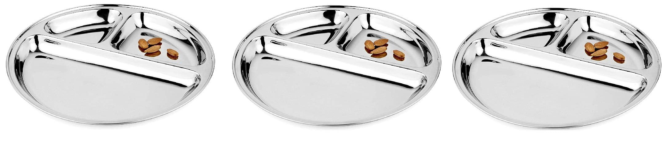 Fourthline Stainless Steel 3 Compartment, Divided, Partition Lunch ...