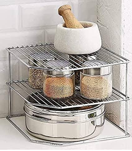 Fourthline Stainless Steel 3-Tier Corners Rack for Kitchen Rack, Plate ...