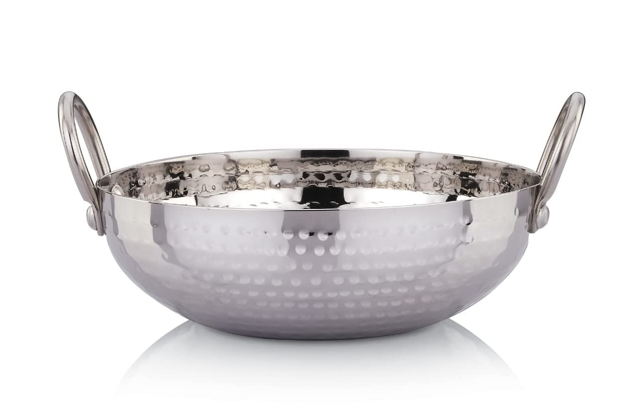 Fourthline Stainless Steel Kadai with Handle Traditional Series 2MM ...