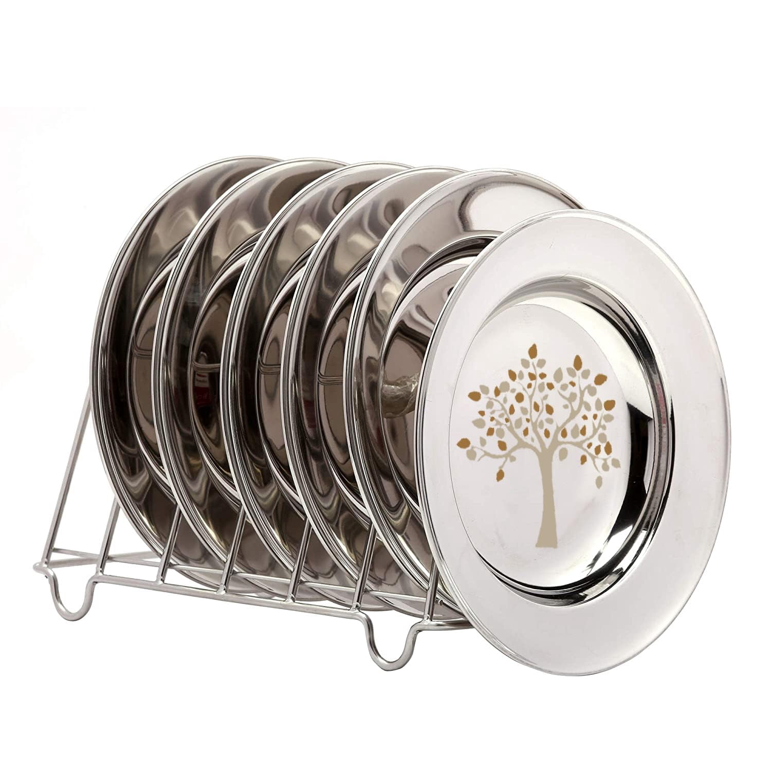 Fourthline, Stainless Steel Plates Set of 6 | Pasta Plate | Soup Plate ...