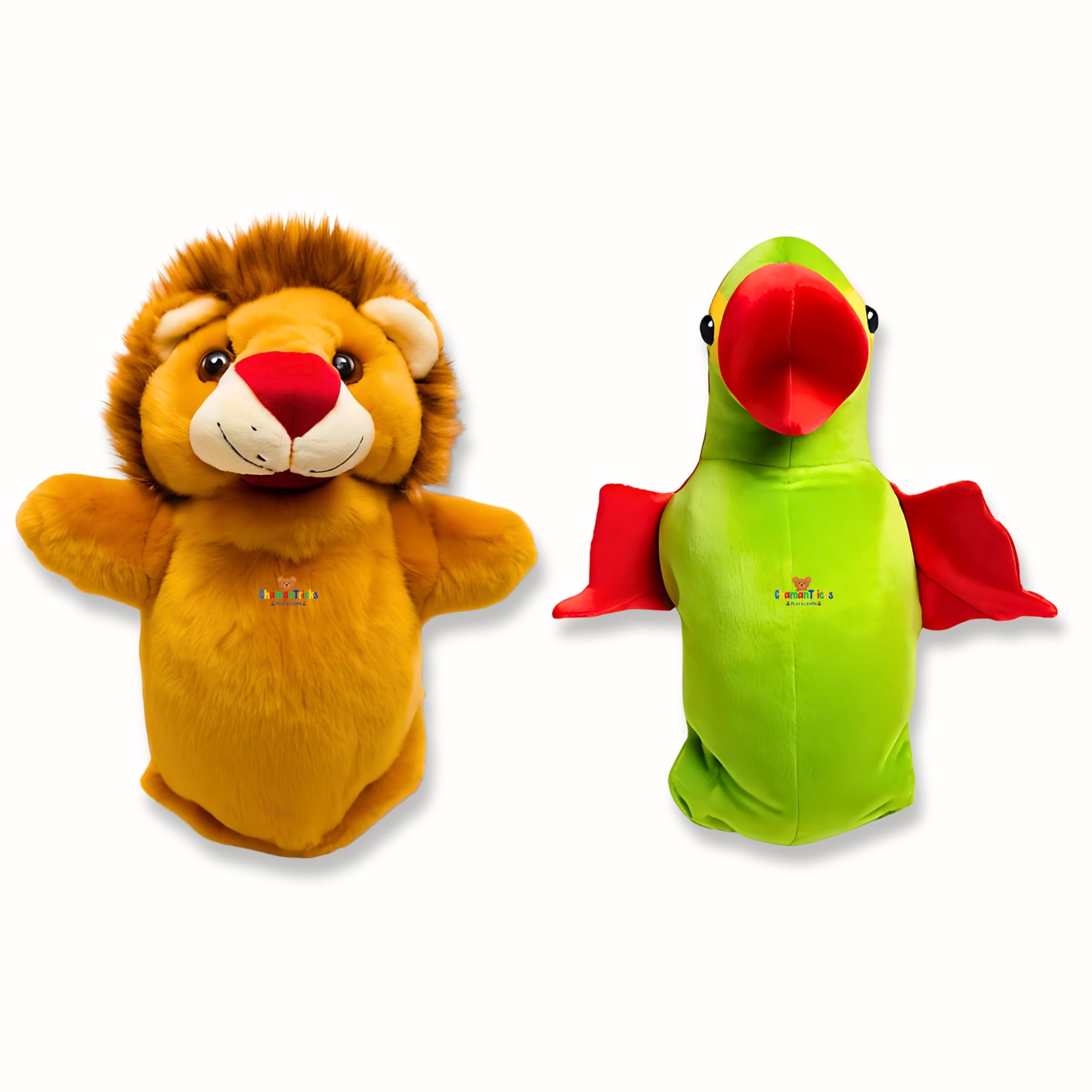 Fourthline Storytelling Plush Puppets | Lion Hand Puppets | Parrot Hand ...