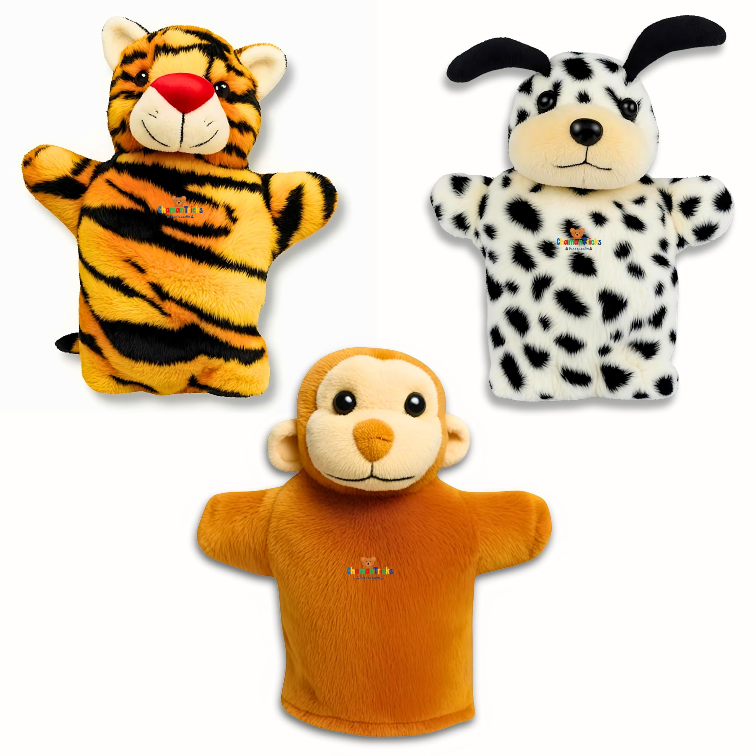 Fourthline Storytelling Plush Puppets | Tiger Hand Puppets | Monkey ...