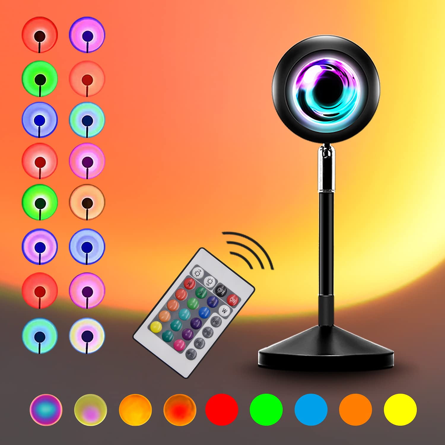 Fourthline Sunset Projection Lamp,Romantic Sunset Projector,Rainbow ...