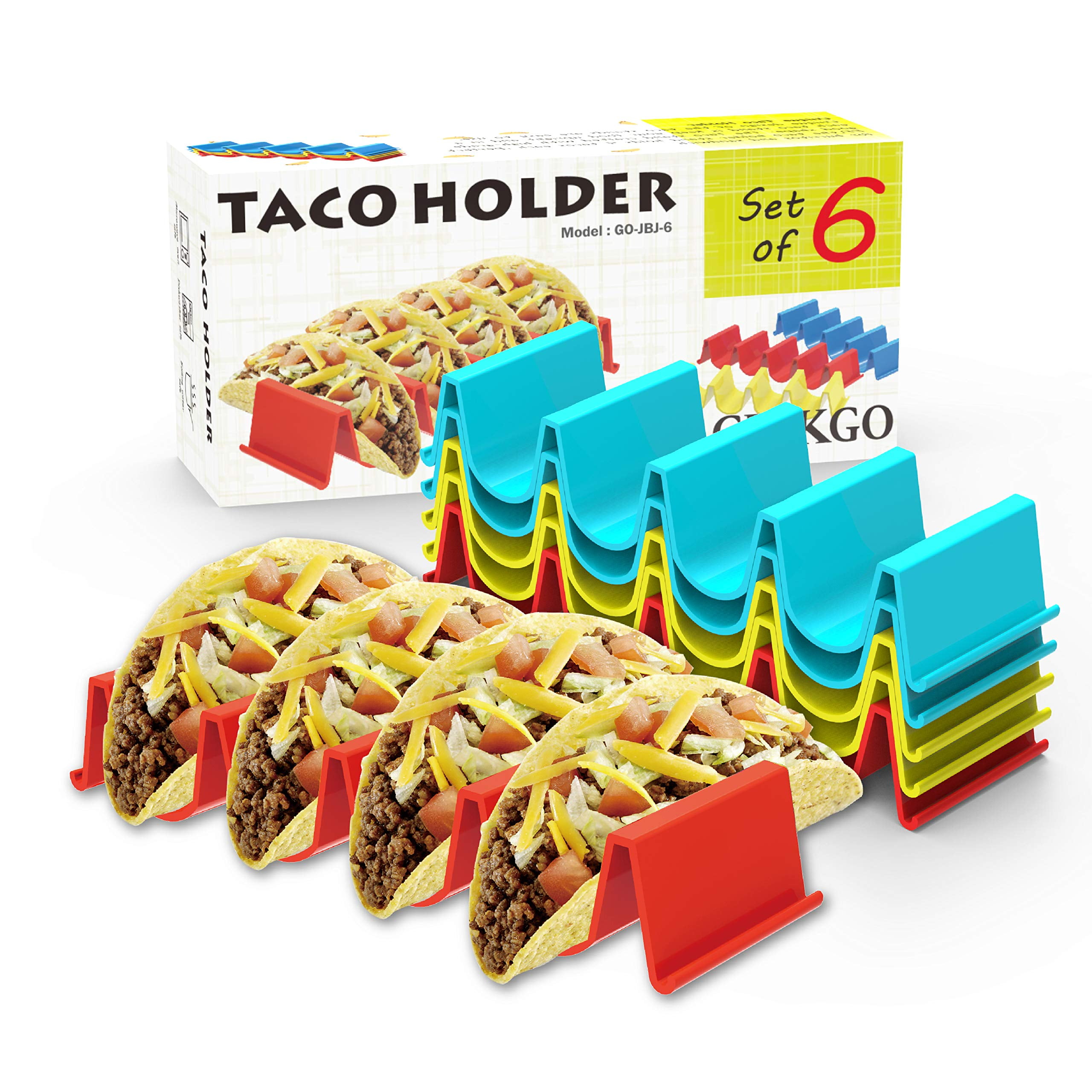 Fourthline Taco Holder Stand Set of 6 - Taco Truck Tray Style Rack ...