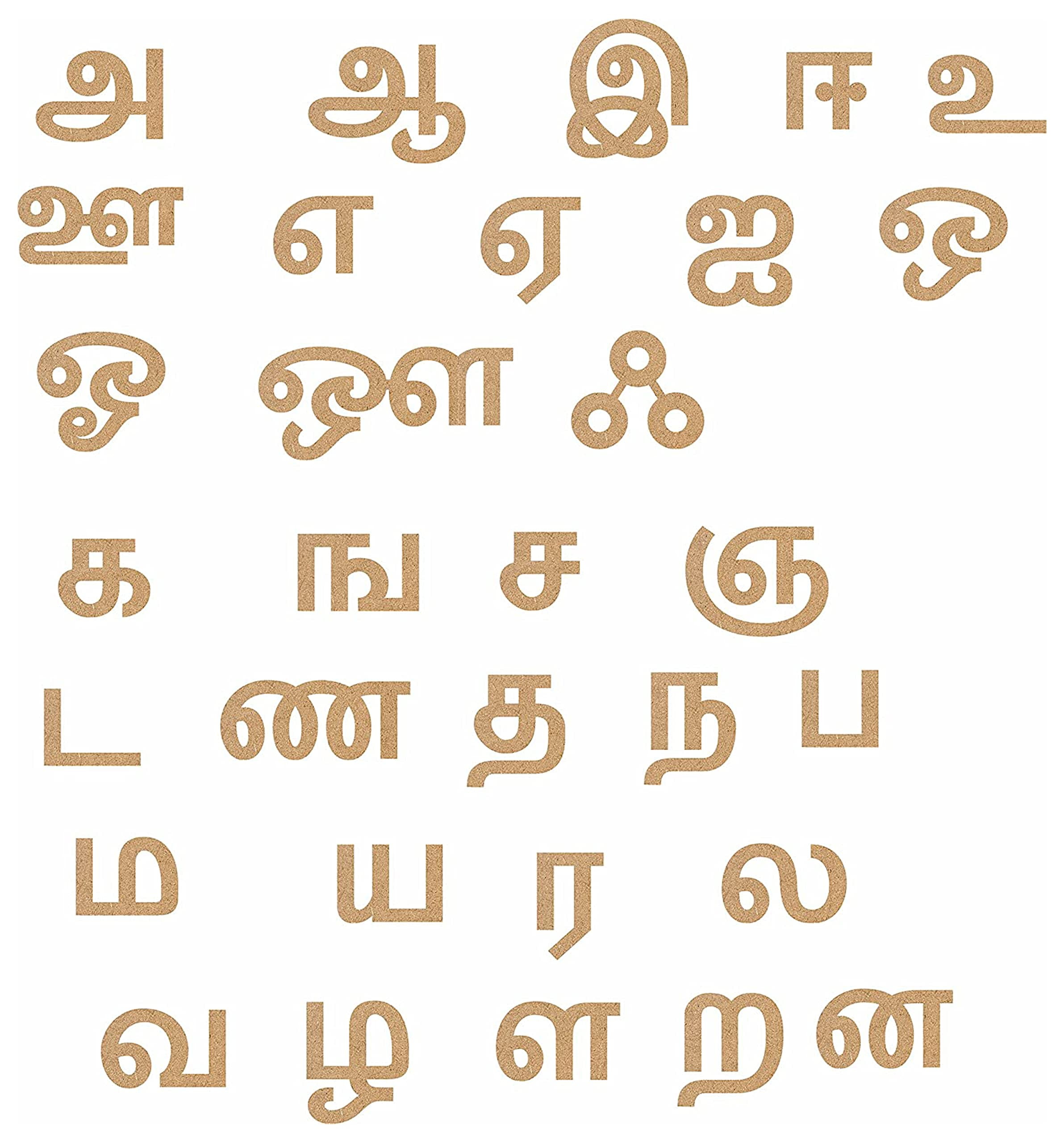 Fourthline Tamil Craft Alphabets Letters | 31 Pcs Alphabet Letter ...