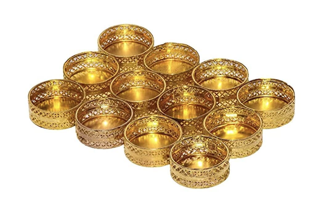 Fourthline® Tealight Candle Holder Golden Color for Pooja thali Pooja ...