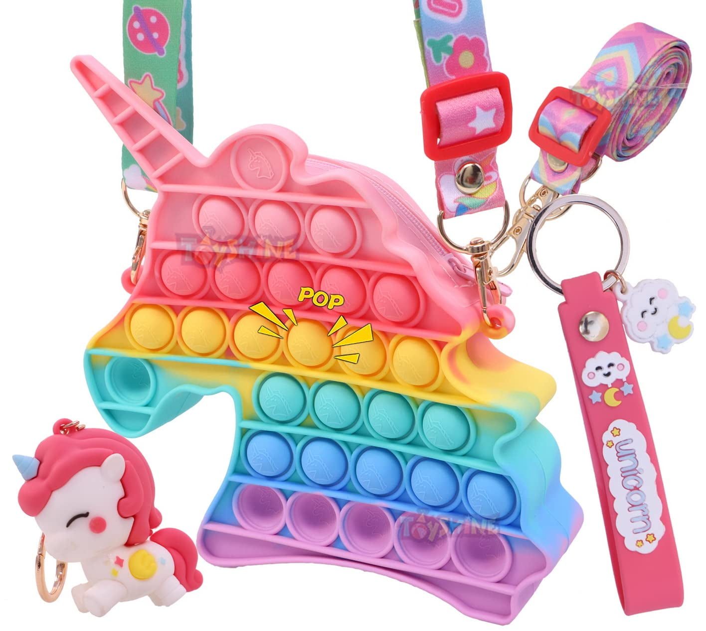 Fourthline Unicorn Pop Fidget Toys It Crossbody Purse Bags for Women ...