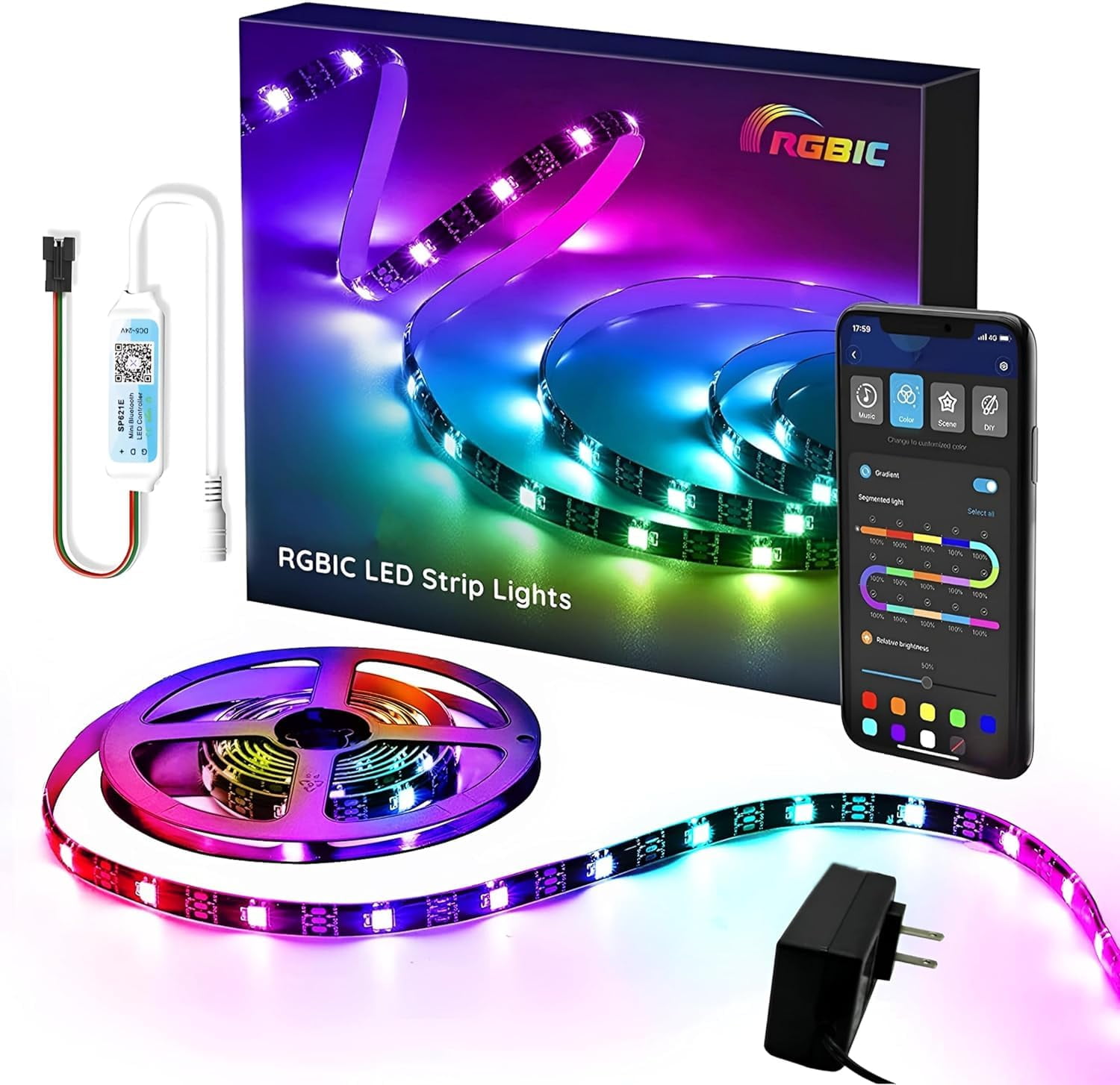 Fourthline WS2811B IC=RGB IC Set Addressable Dream Color LED Strip 16 ...
