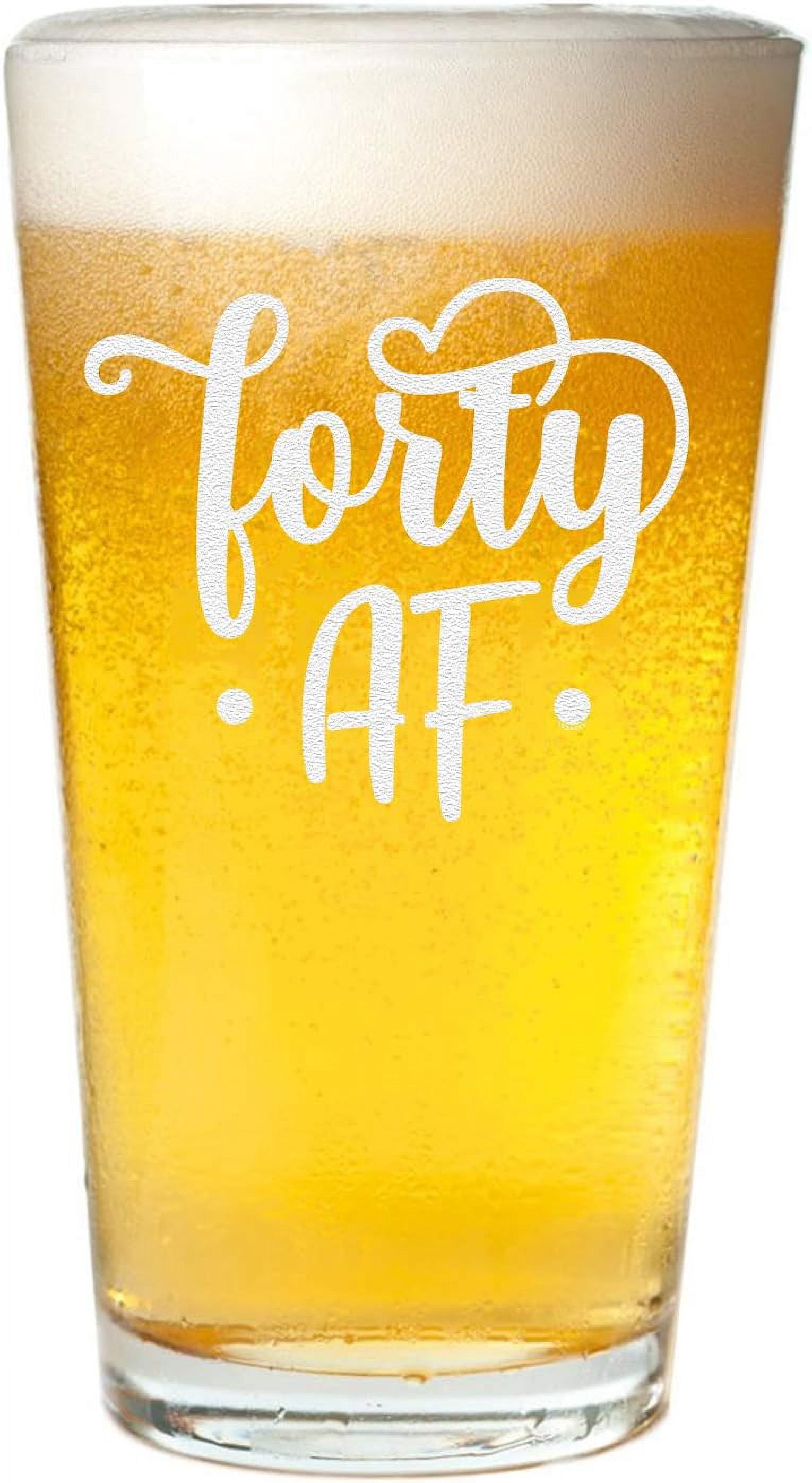 Fourty 40 Years Glass Pint 40th BirthdayGifts For Him Her Forty and ...