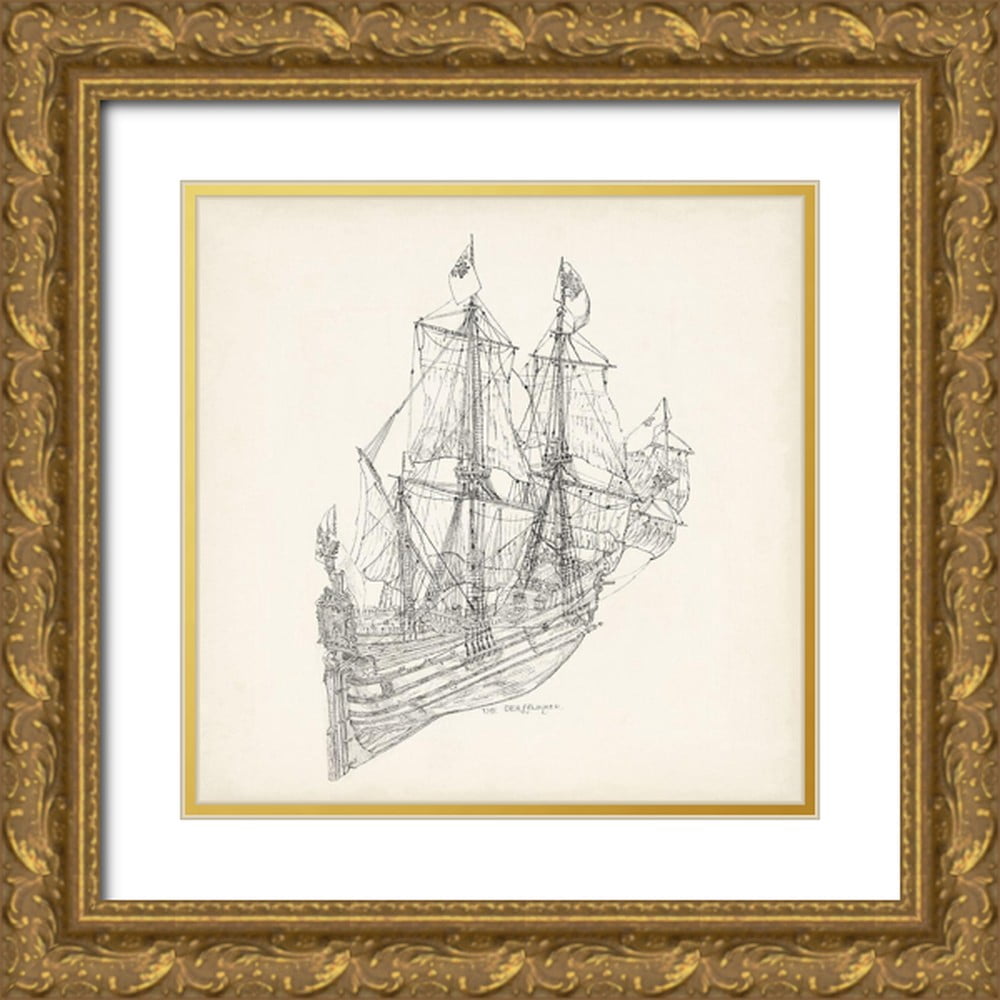 Foust, Richard 15x15 Gold Ornate Wood Framed with Double Matting Museum ...