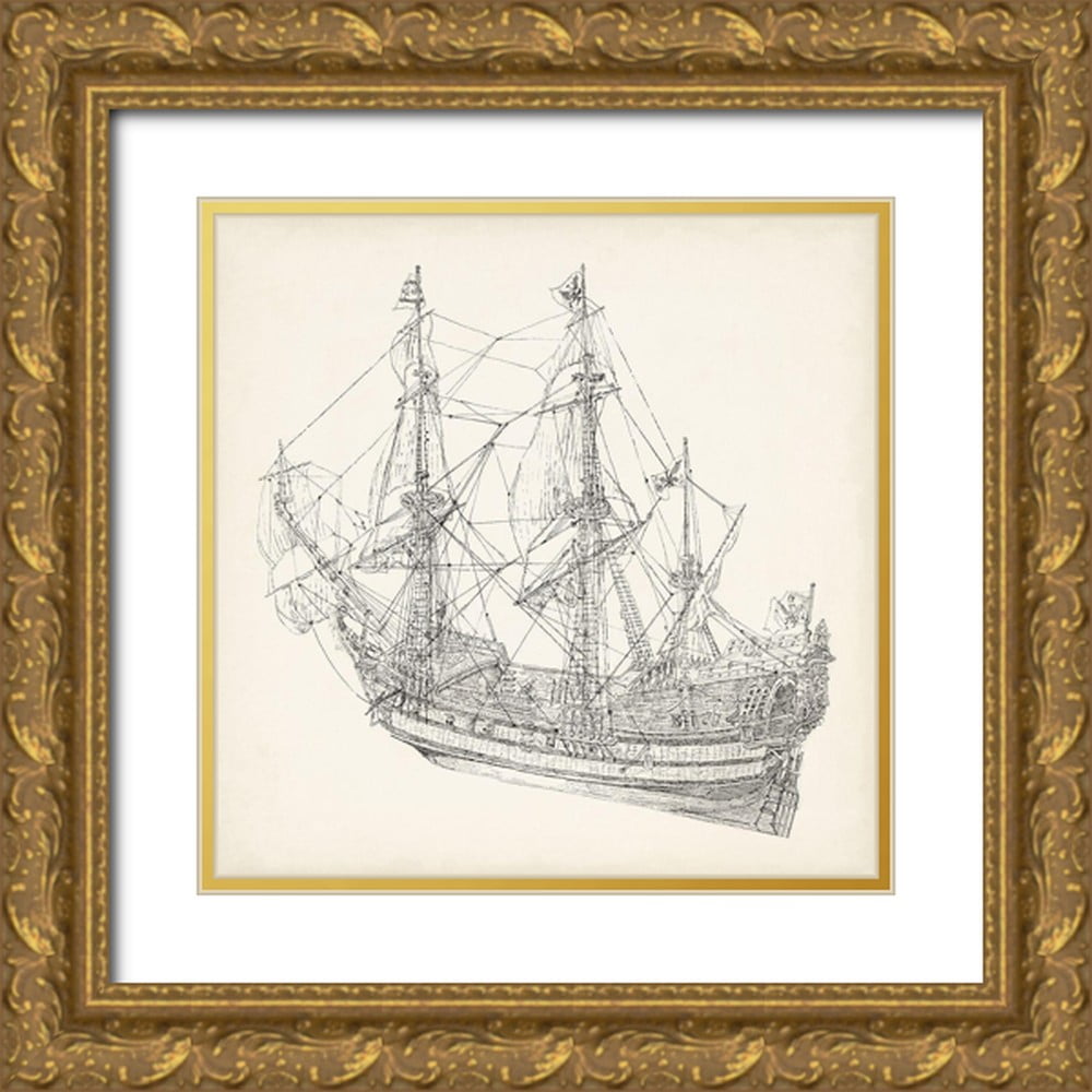 Foust, Richard 15x15 Gold Ornate Wood Framed with Double Matting Museum ...