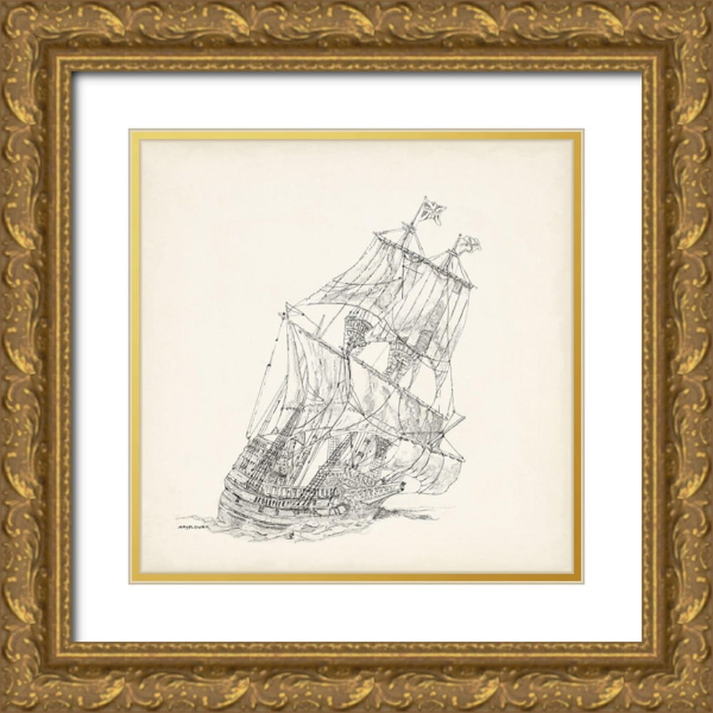 Foust, Richard 15x15 Gold Ornate Wood Framed with Double Matting Museum ...