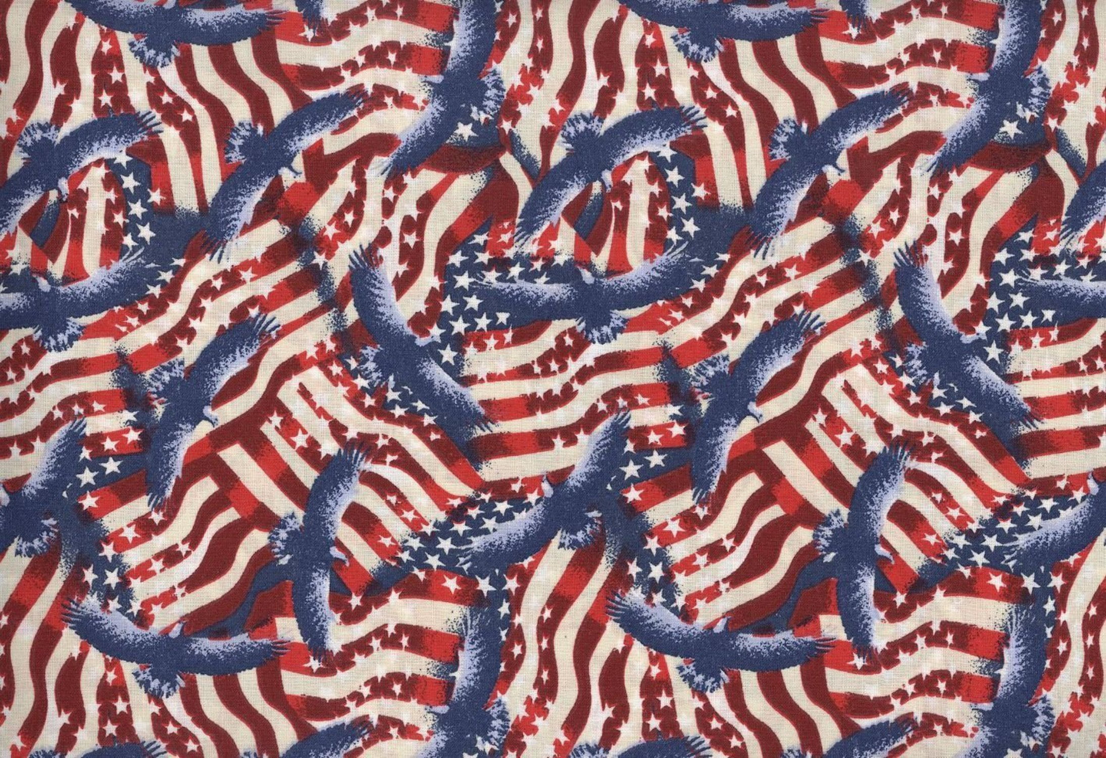 Foust Textiles Made In The USA Red White and Blue Stars and Stripes ...