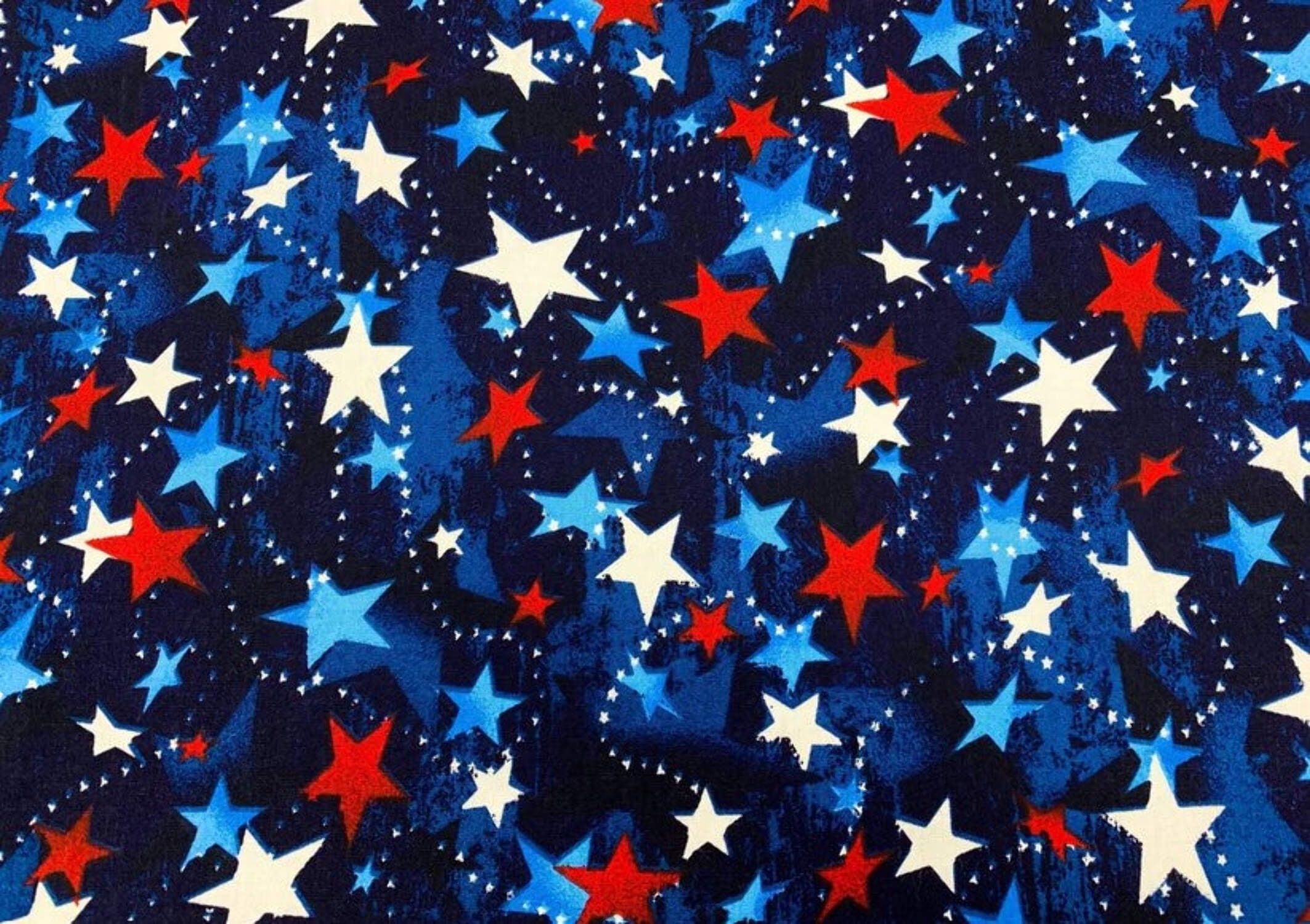 Foust Textiles Made In The USA Red White and Blue Streaming Stars ...