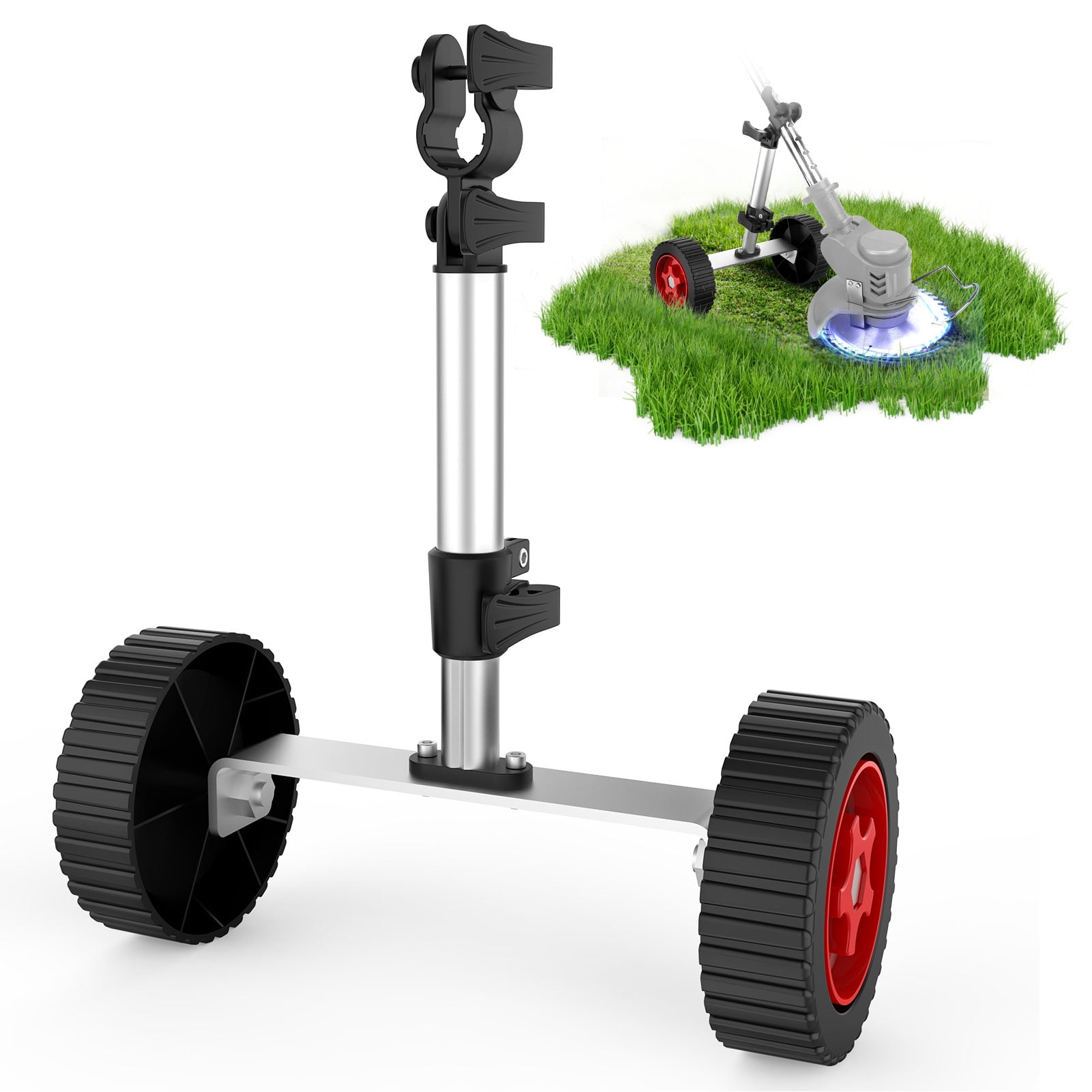 Fovendi Weed Trimmer Support Wheel with T-Shape Bracket Adjustable Lawn ...
