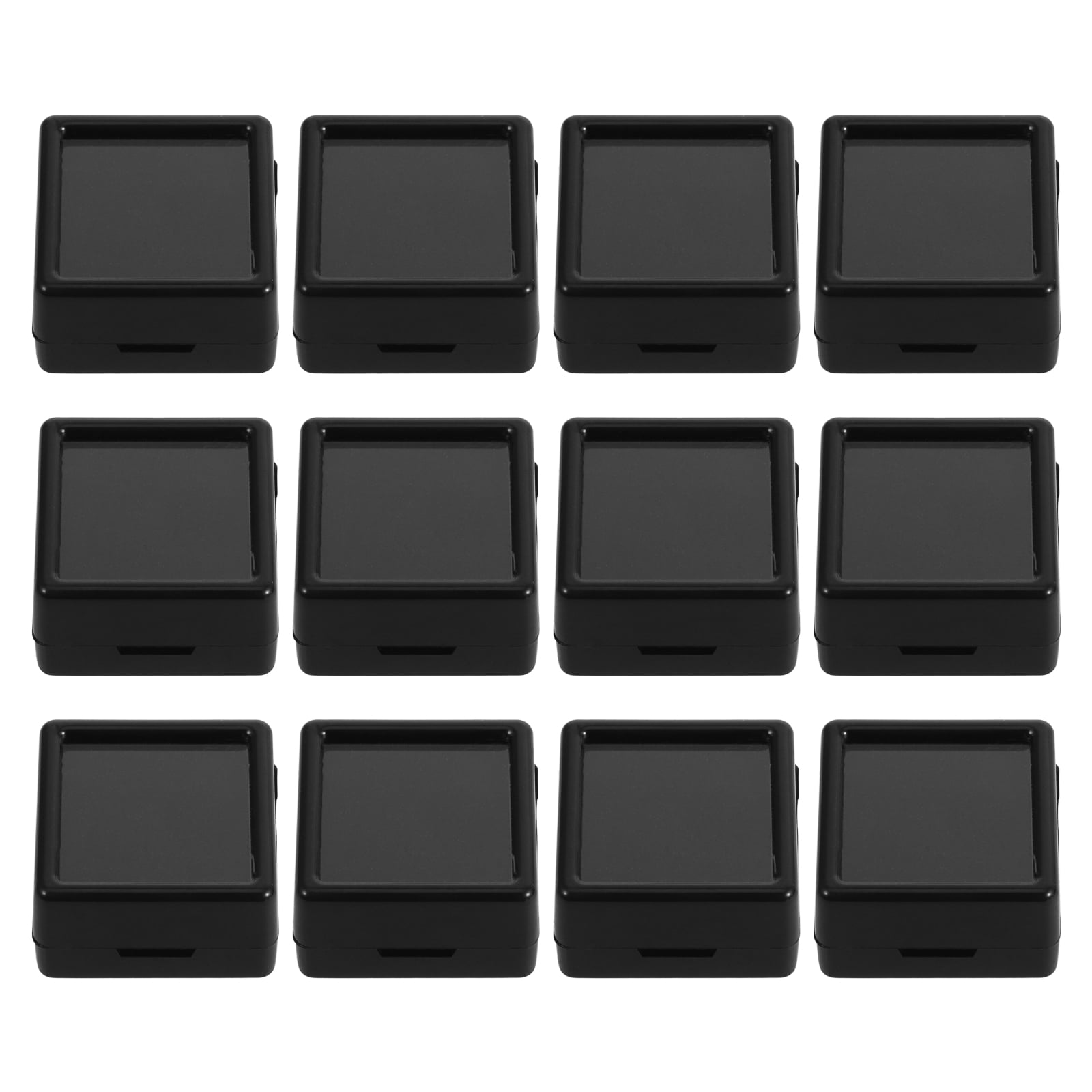 Fovewise 12pcs Gemstone Display Box Mineral Specimen Display Case Black ...