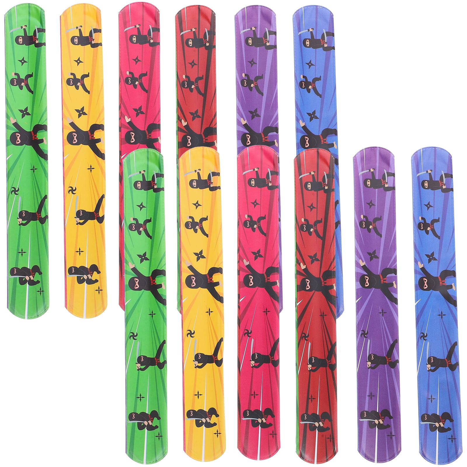 Fovewise 12pcs Ninja Slap Bracelets Ninja Wristbands Bracelets Snap ...