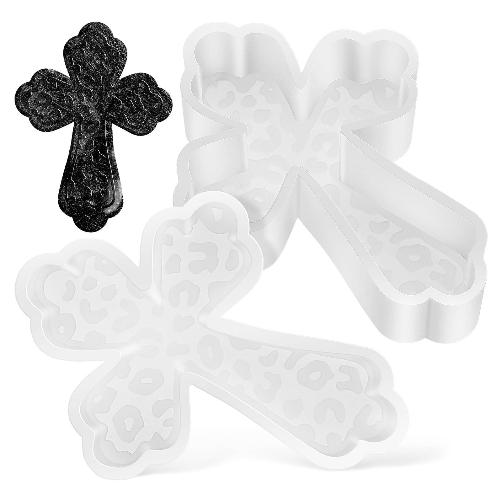 Fovewise 2pcs Cross Shaped Molds Silicone Casting Molds Epoxy Resin ...