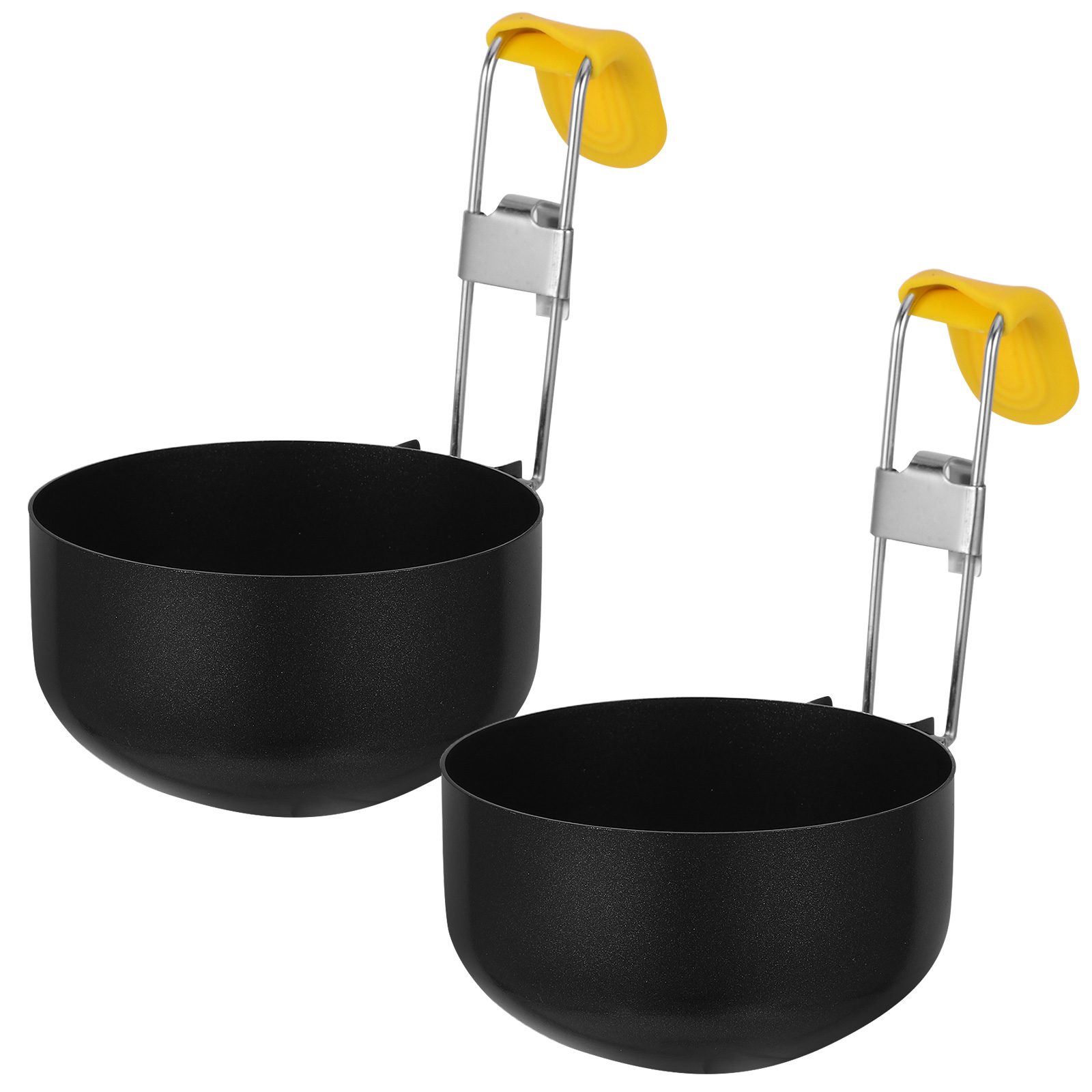 Fovewise 2pcs Nonstick Round Stainless Steel Egg Poacher Cups Quick ...