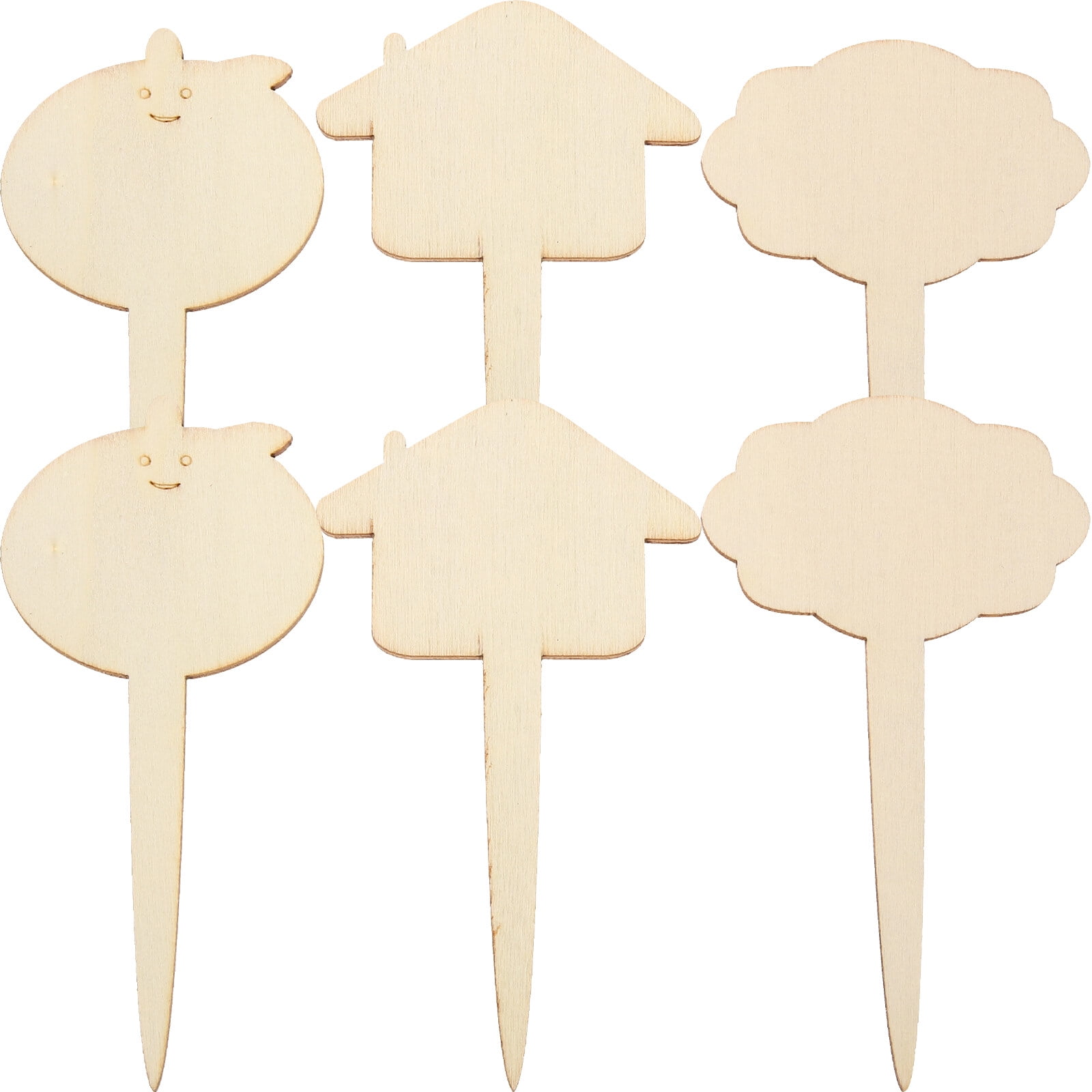 Fovewise 30pcs Wooden Plant Labels Flower Bed Inserts Plants Flowers ...