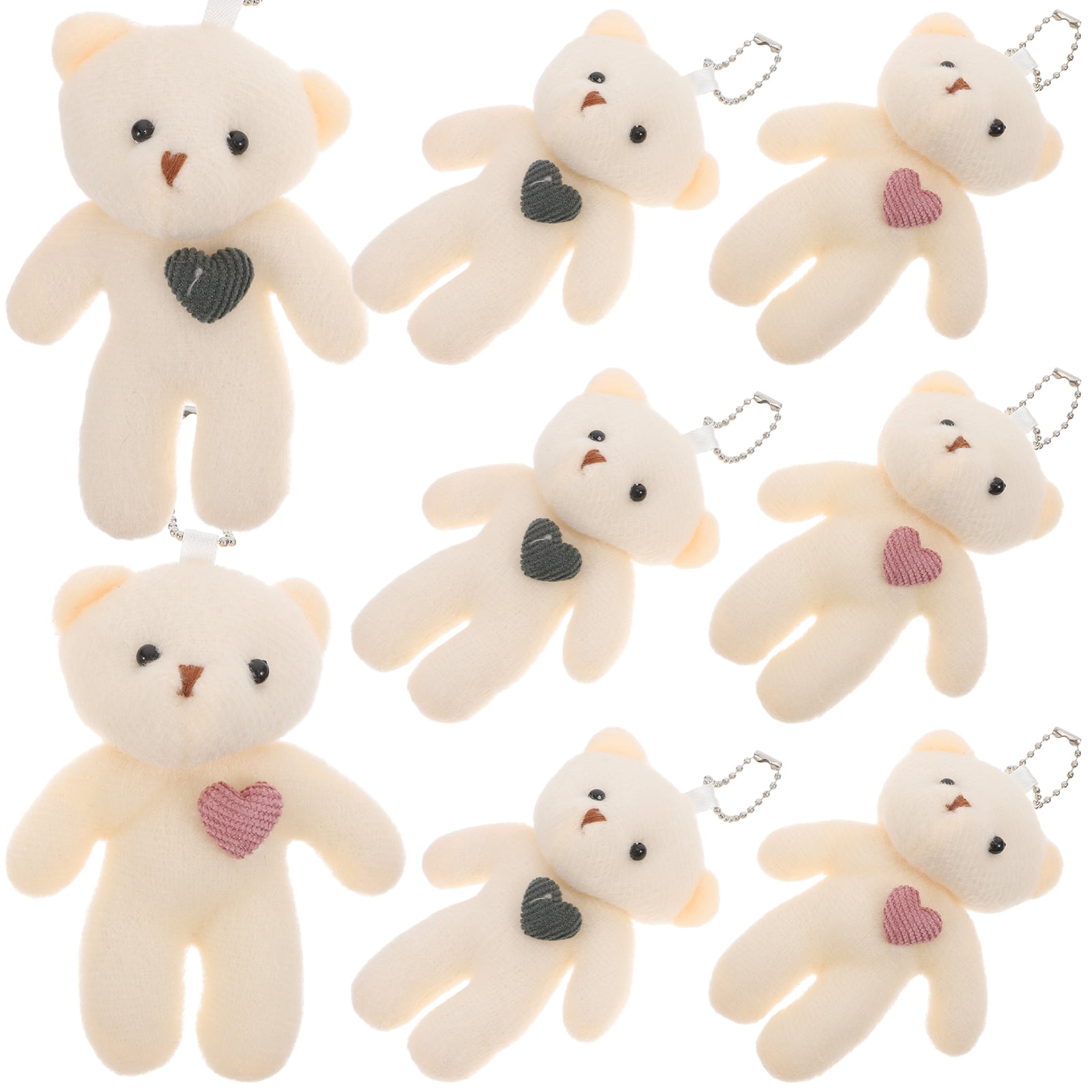 Fovewise 8pcs Mini Bear Toy Keychain Tiny Bears Doll Soft Plush Stuffed Animals Keychain DIY ...
