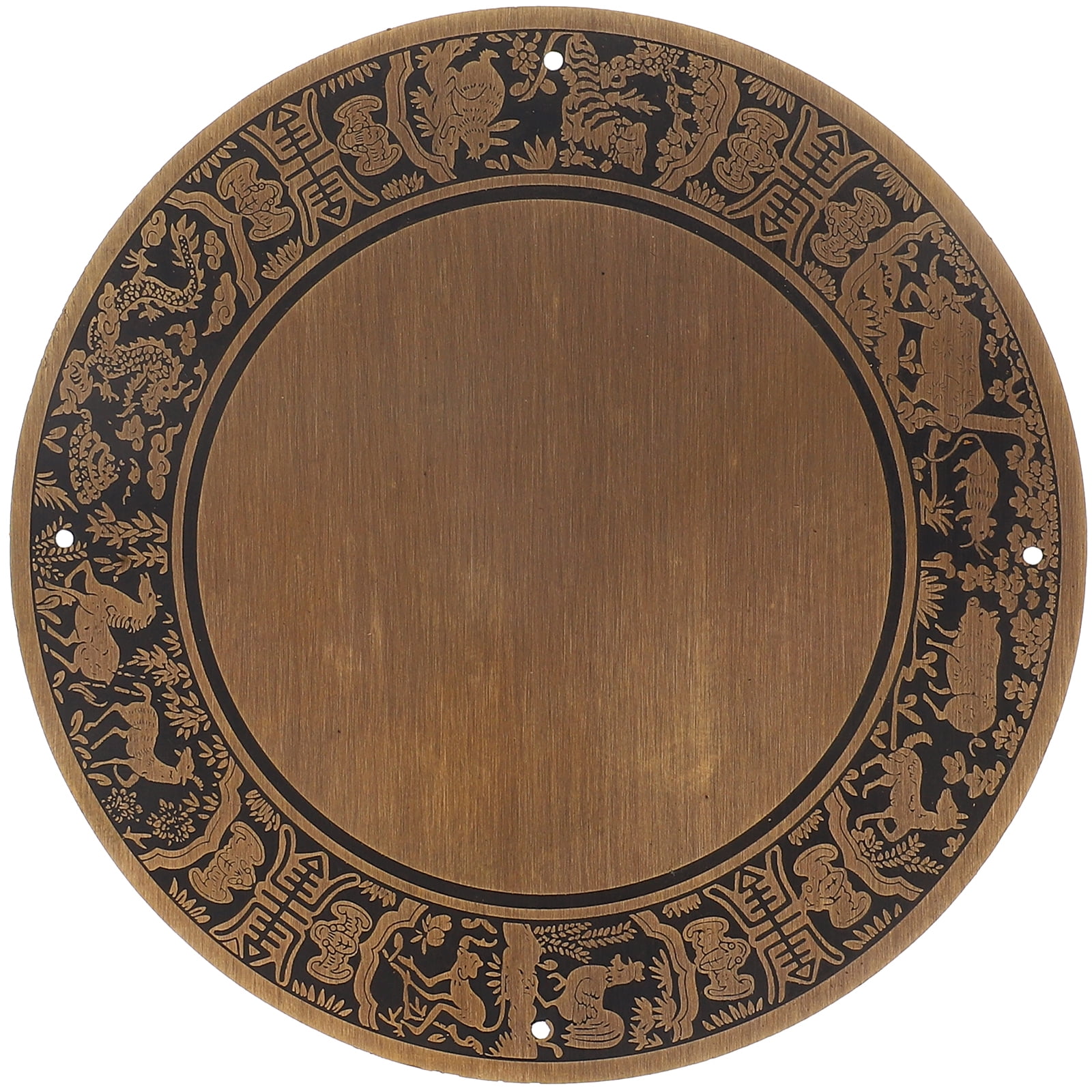 Fovewise Chinese Zodiac Design Brass Console Table Surface Plate For ...