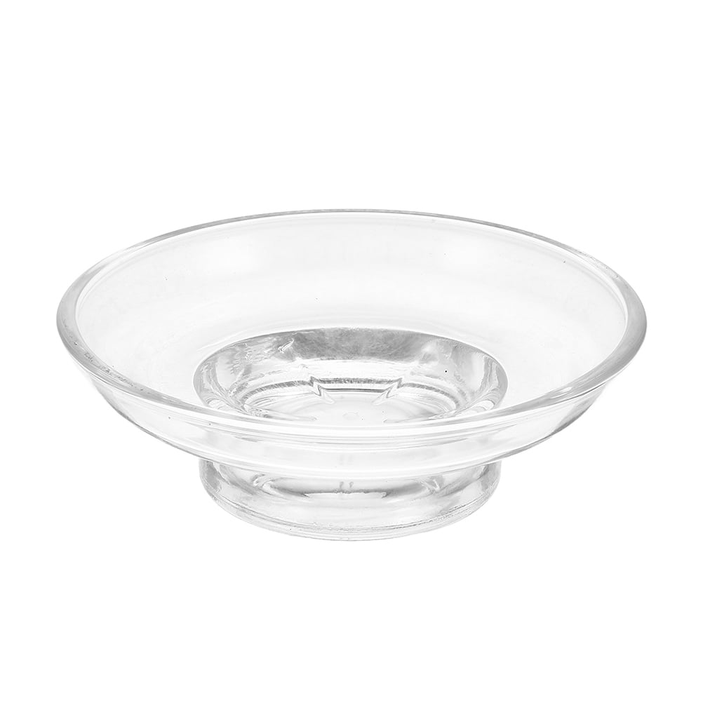 Fovewise Frosted Glass Soap Dish Round Bathroom Replacement Soap Holder ...
