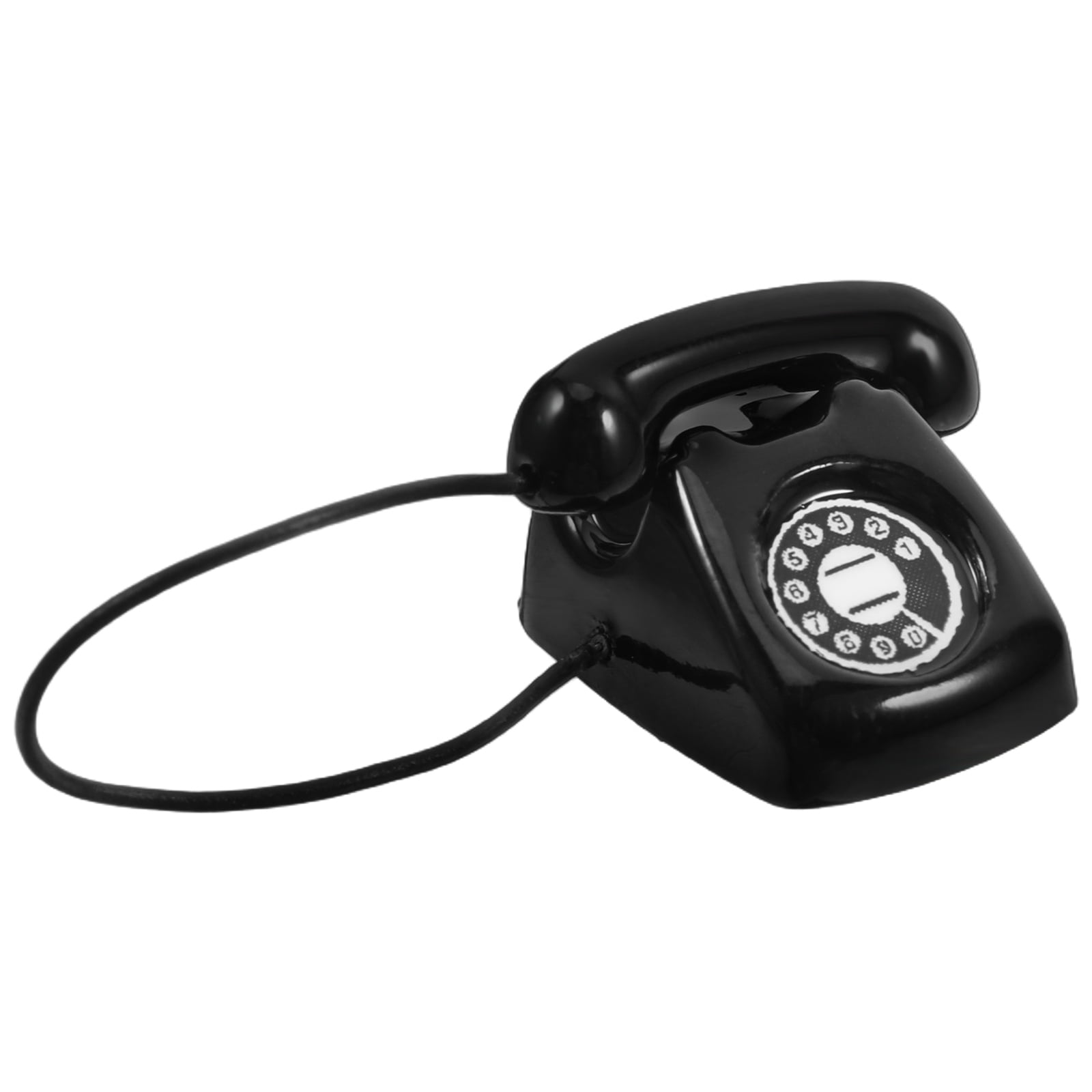 Fovewise Miniature Dollhouse Retro Telephone Model for Bedroom Decor ...