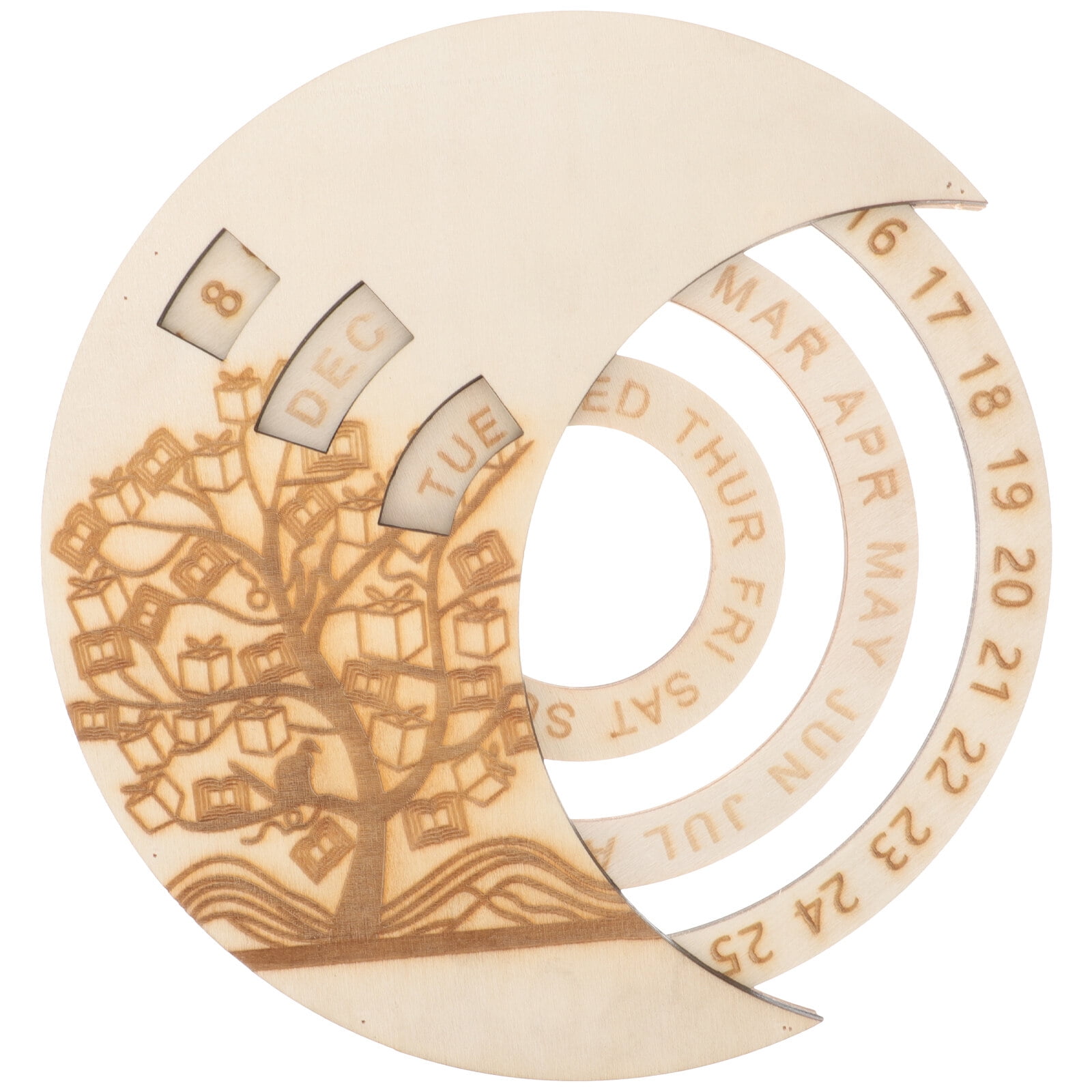 Fovewise Wooden Perpetual Calendar Wall Mounted Decorative Calendar ...