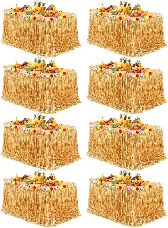 Fovths Luau Grass Table Skirt 9 Feet x 29.5 Inch Hawaiian Grass Table ...