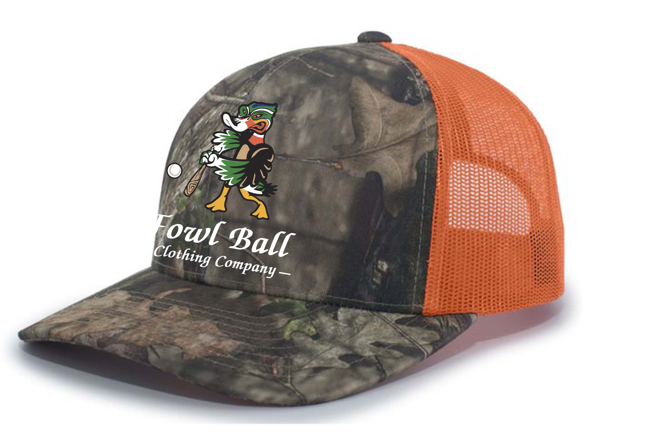 Fowl Ball Mens Baseball Duck Embroidered Mesh Back Trucker Hat, Breakup ...